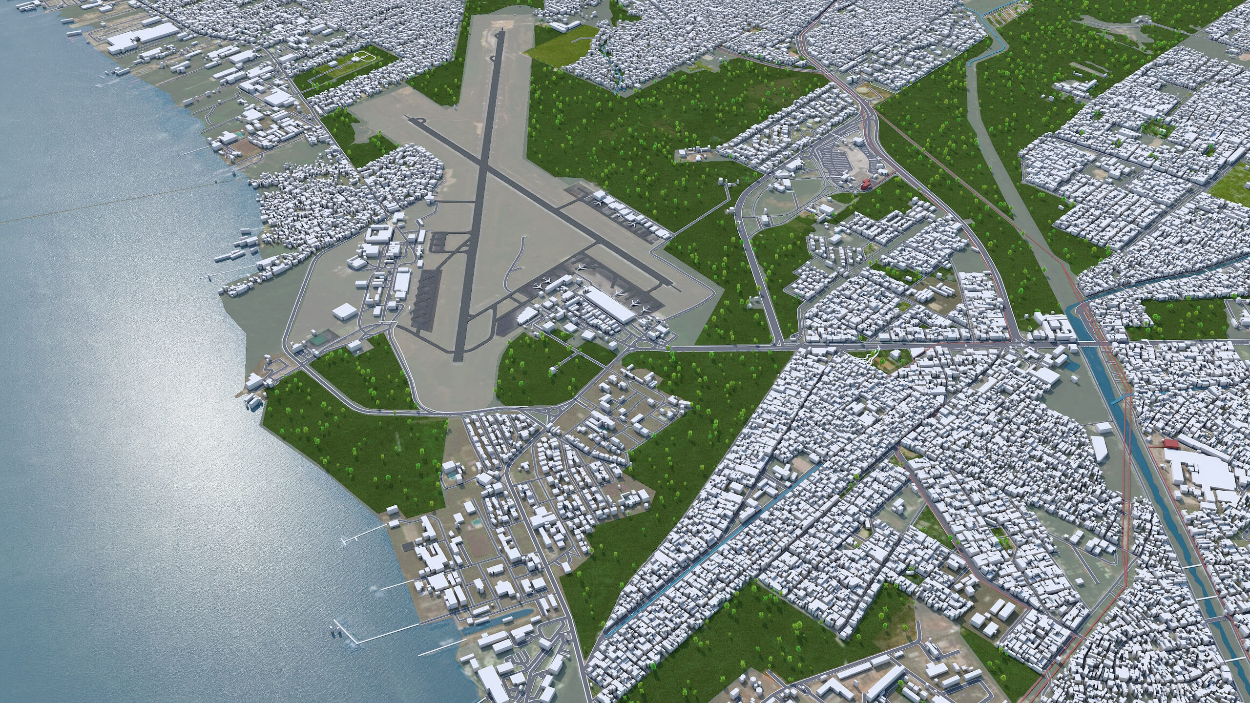 Belem City Brazil 3D Model 40km by 3dstudio