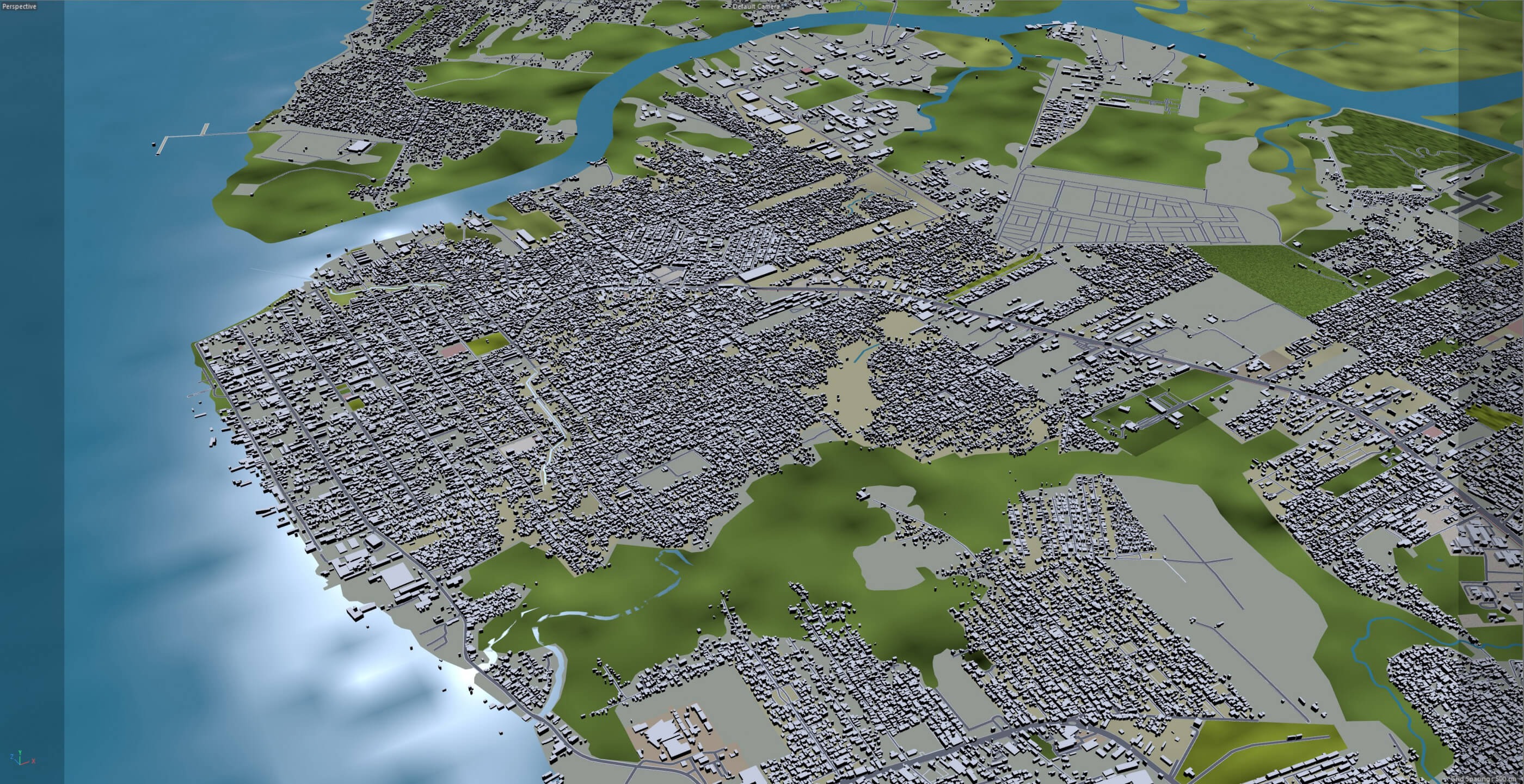 Belem City Brazil 3D Model 40km by 3dstudio