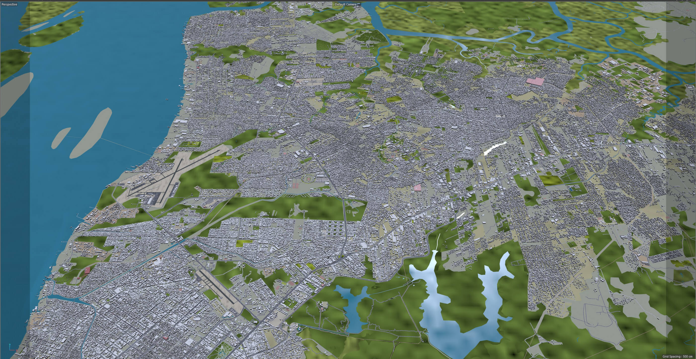 Belem City Brazil 3D Model 40km by 3dstudio