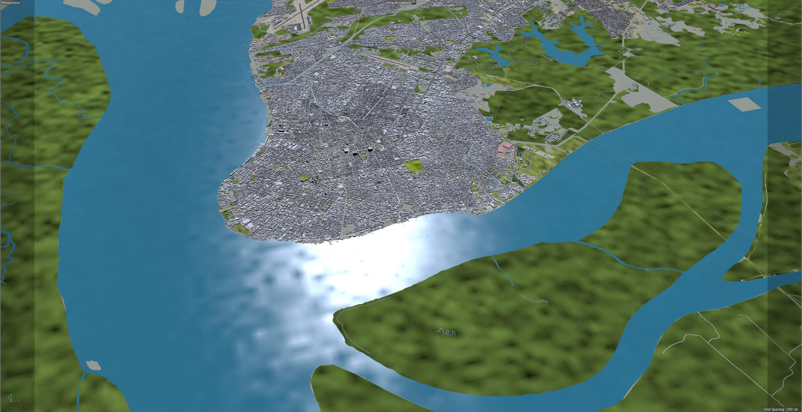 Belem City Brazil 3D Model 40km by 3dstudio