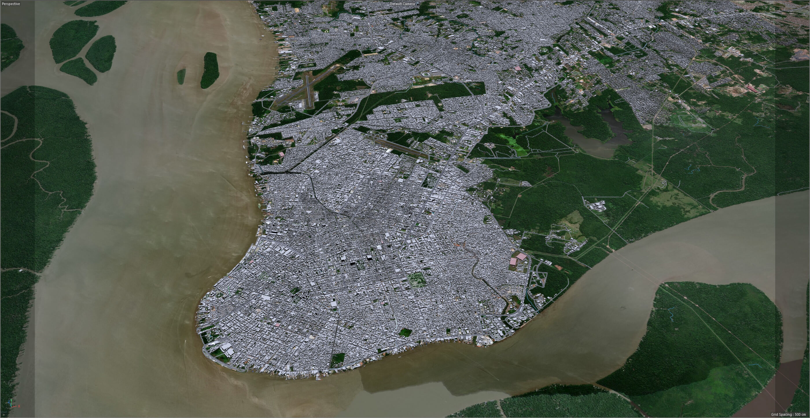 Belem City Brazil 3D Model 40km by 3dstudio