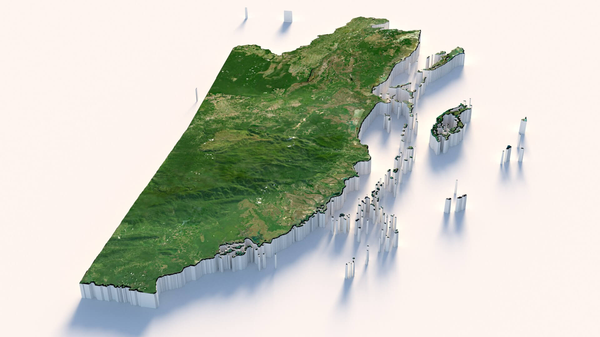 Belize Terrain Map - 3D Model by 3dstudio