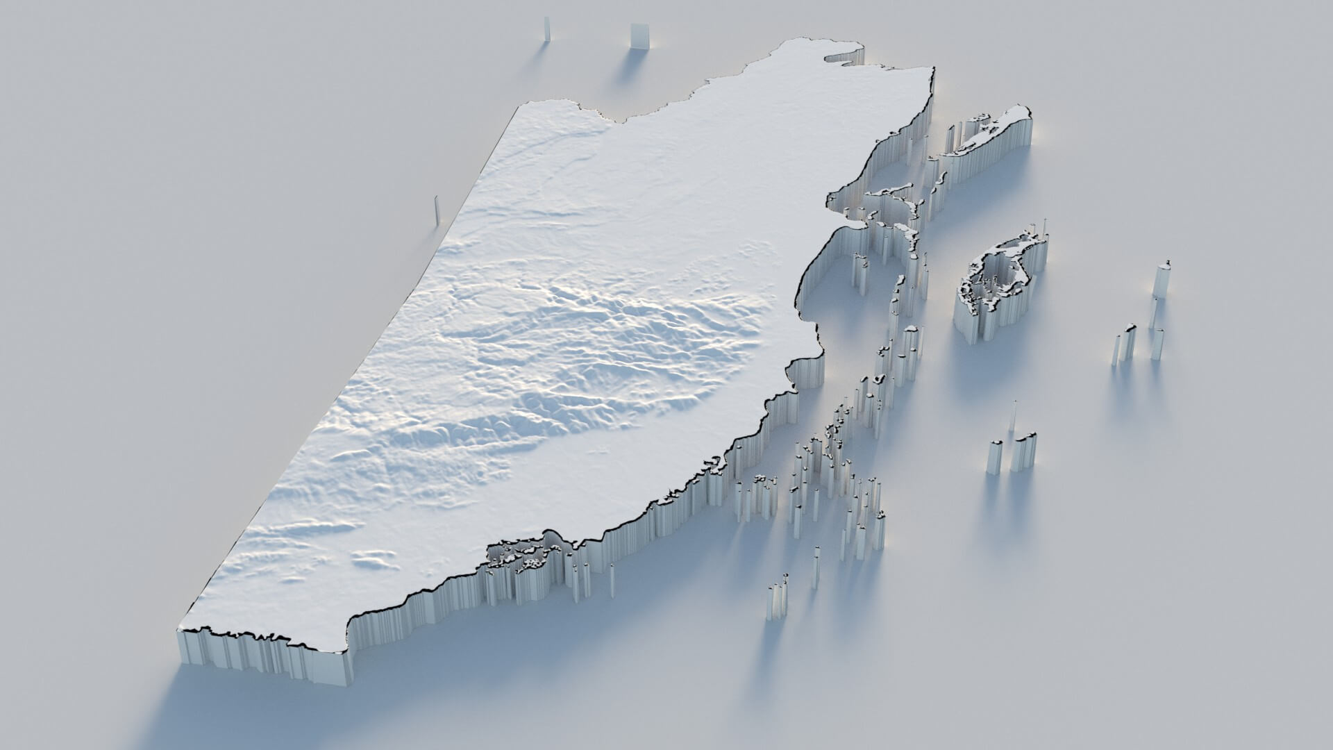 Belize Terrain Map - 3D Model by 3dstudio