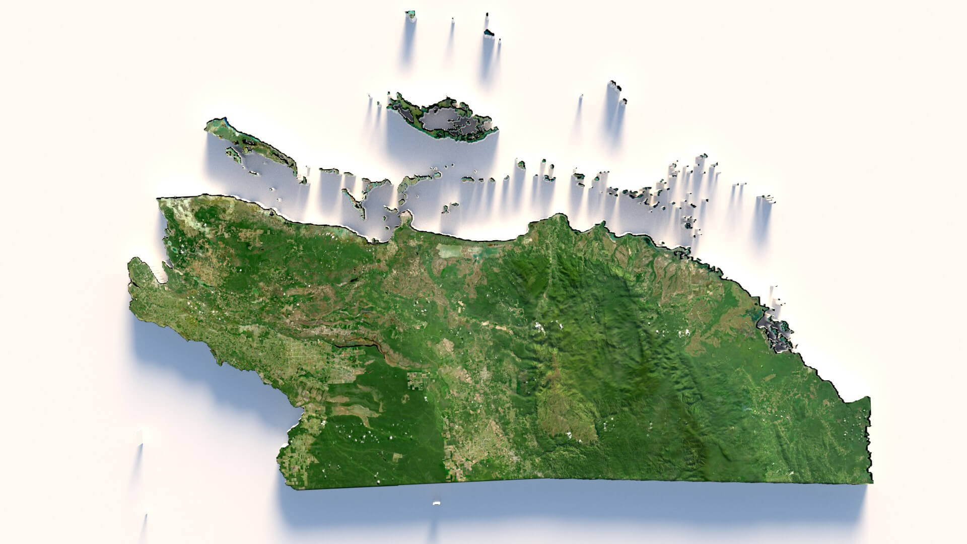 Belize Terrain Map - 3D Model by 3dstudio