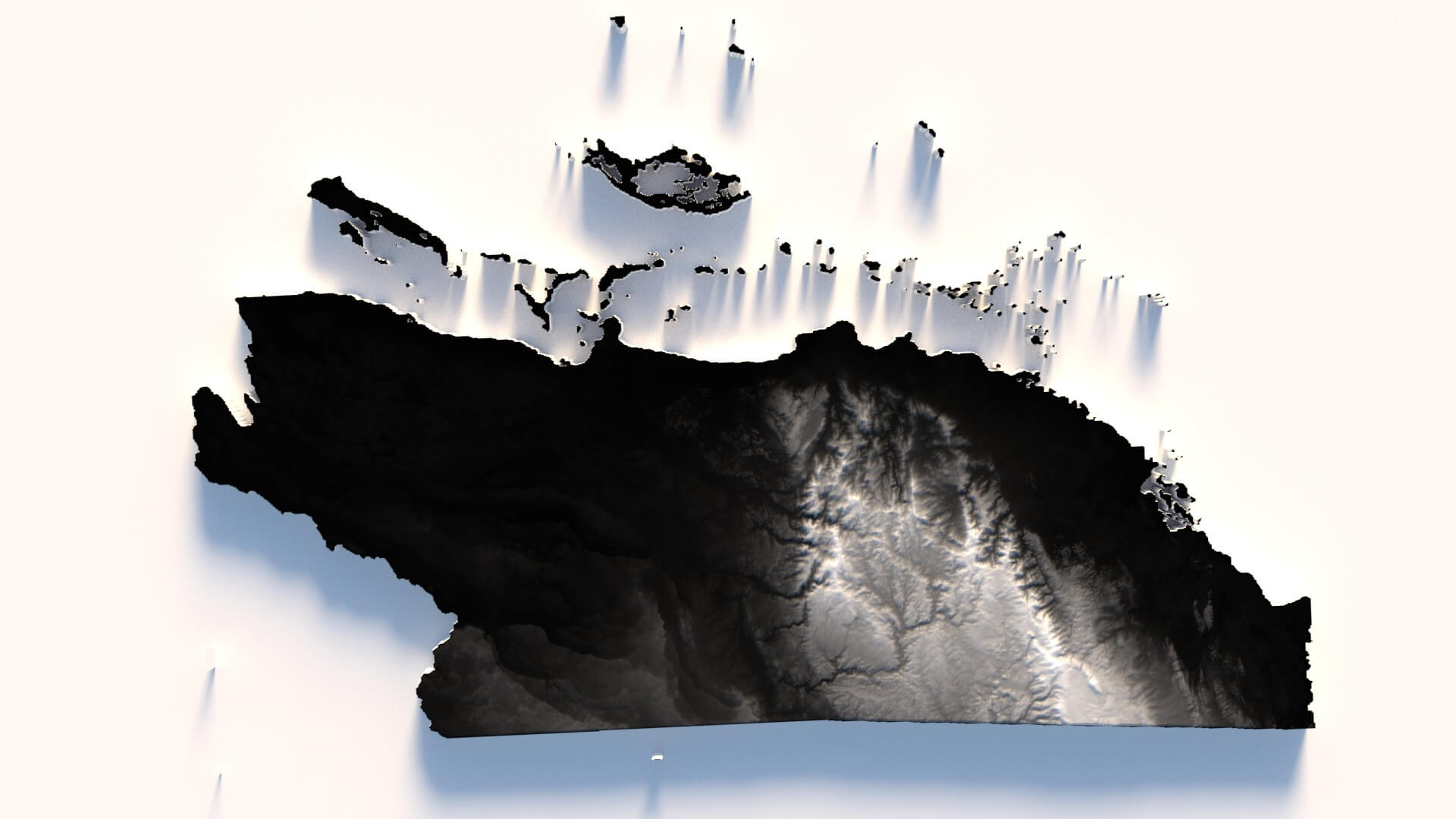Belize Terrain Map - 3D Model by 3dstudio