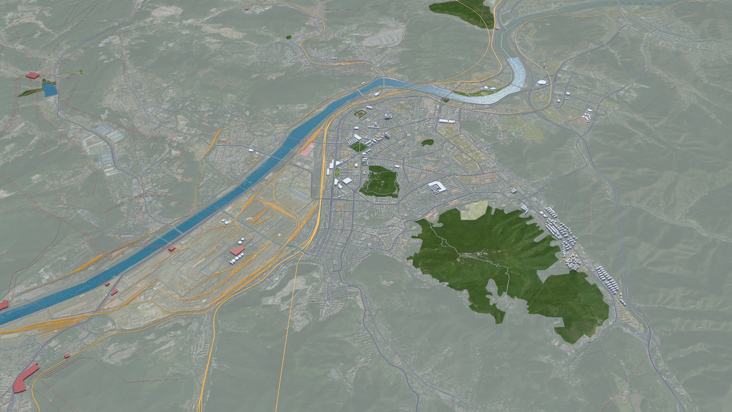 Benxi Liaoning City China 3D Model 30km by 3dstudio