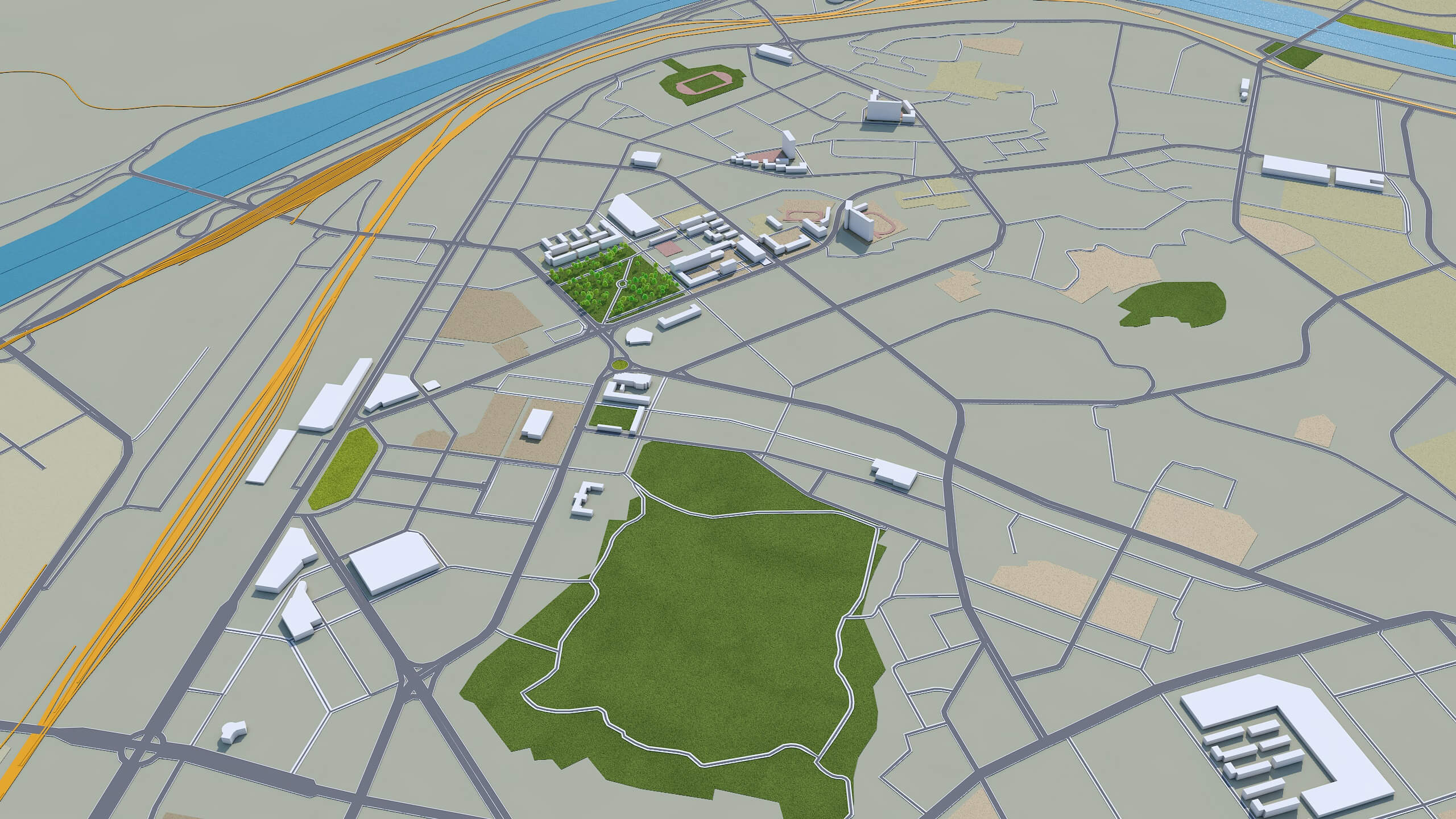 Benxi Liaoning City China 3D Model 30km by 3dstudio