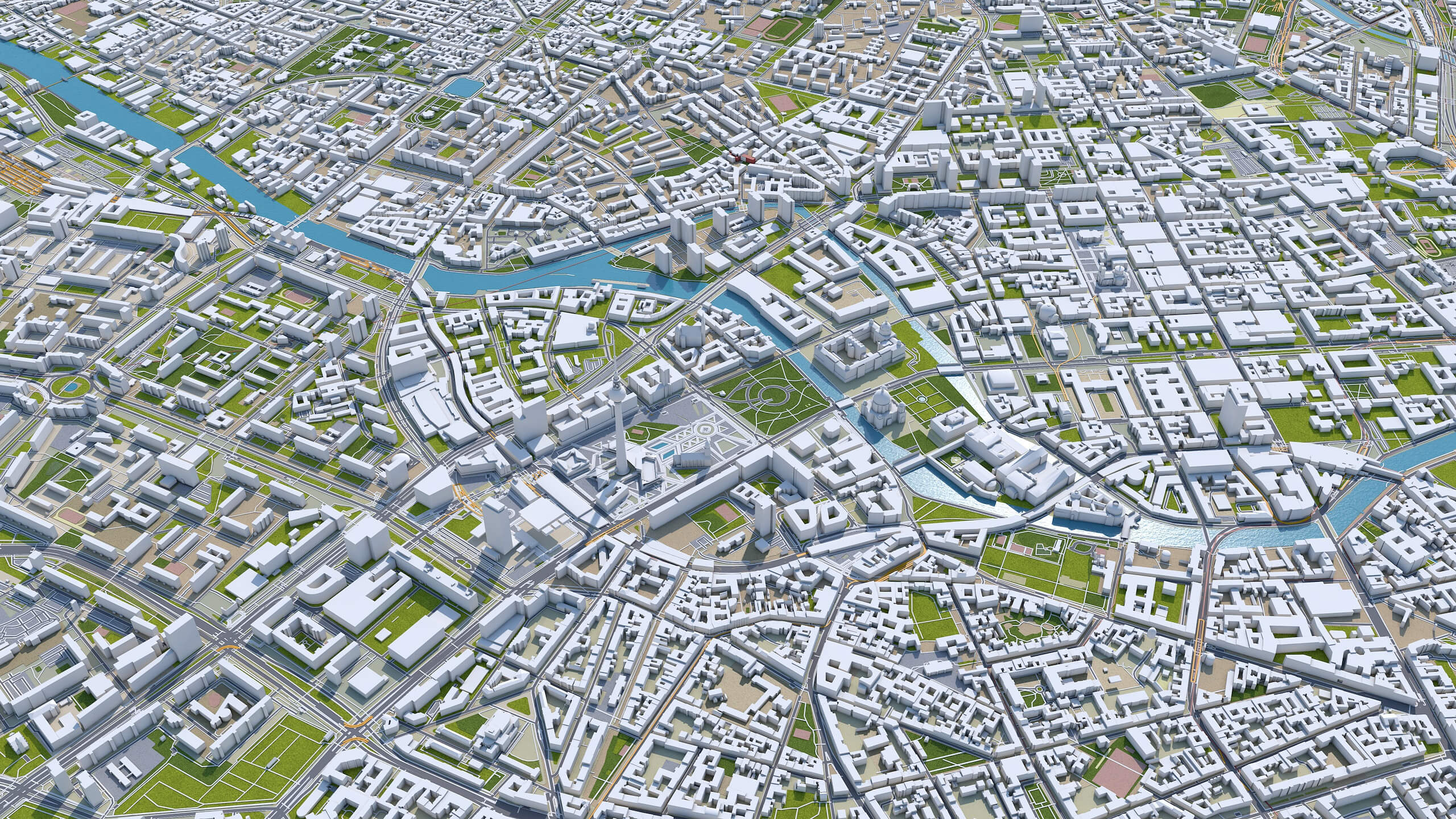 Berlin Downtown City Germany 10km - 3D Model by 3dstudio