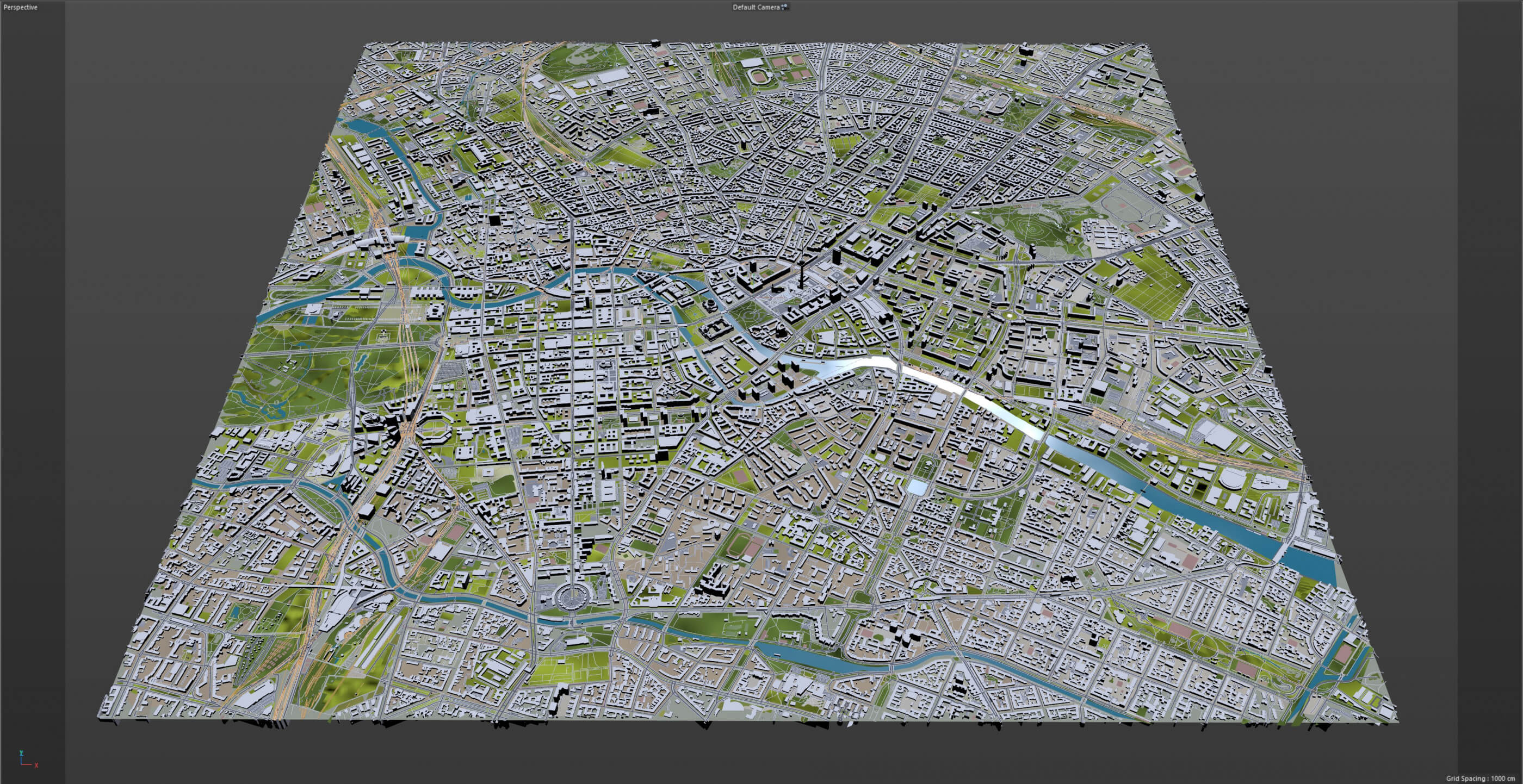 Berlin Downtown City Germany 10km - 3D Model by 3dstudio