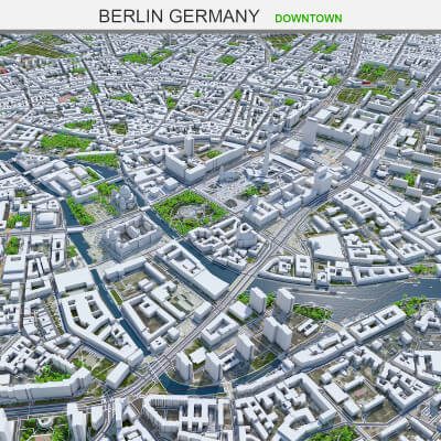 Berlin Downtown City Germany 10km - 3D Model by 3dstudio
