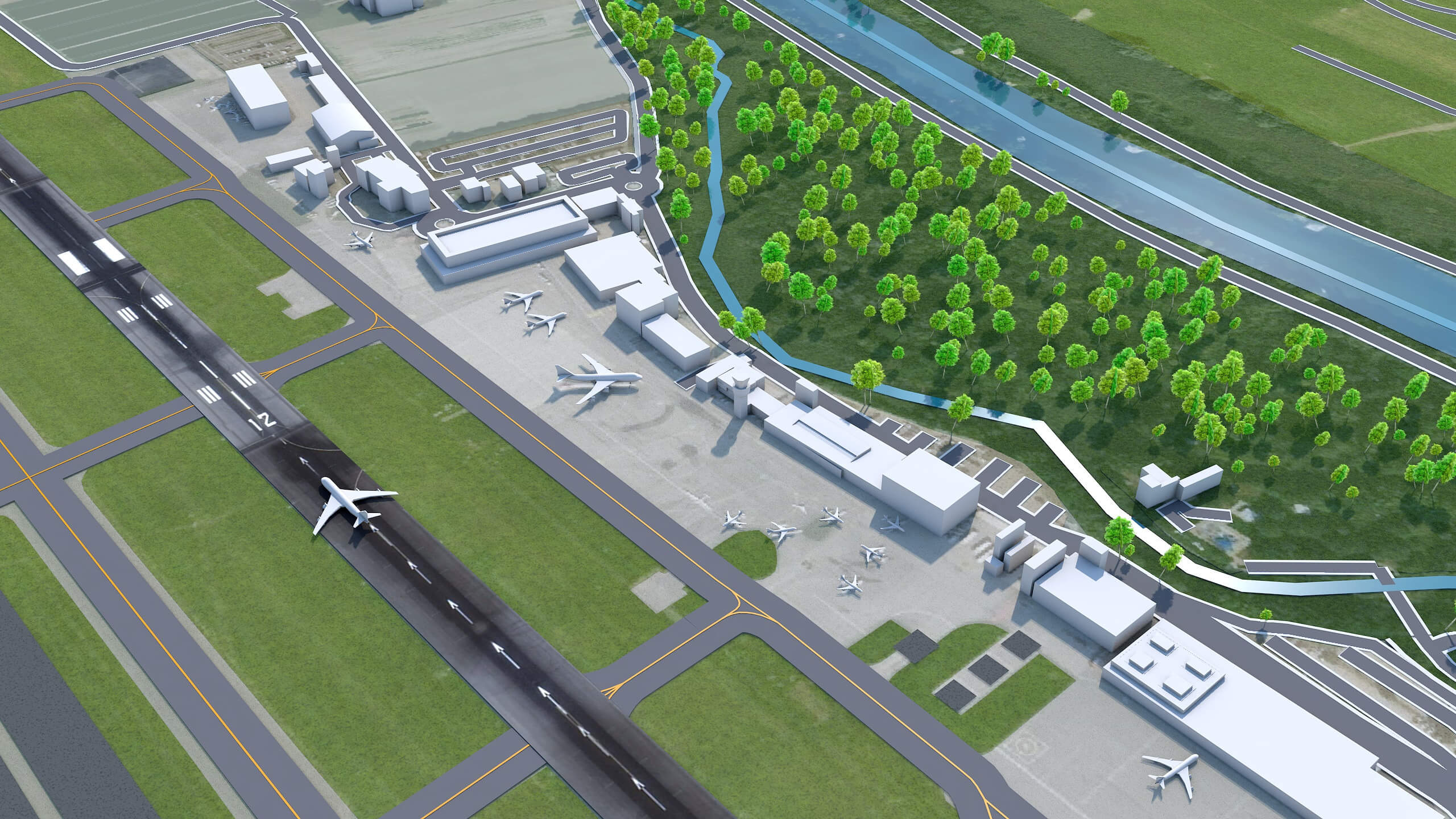 Bern Airport 3D Model 10km by 3dstudio