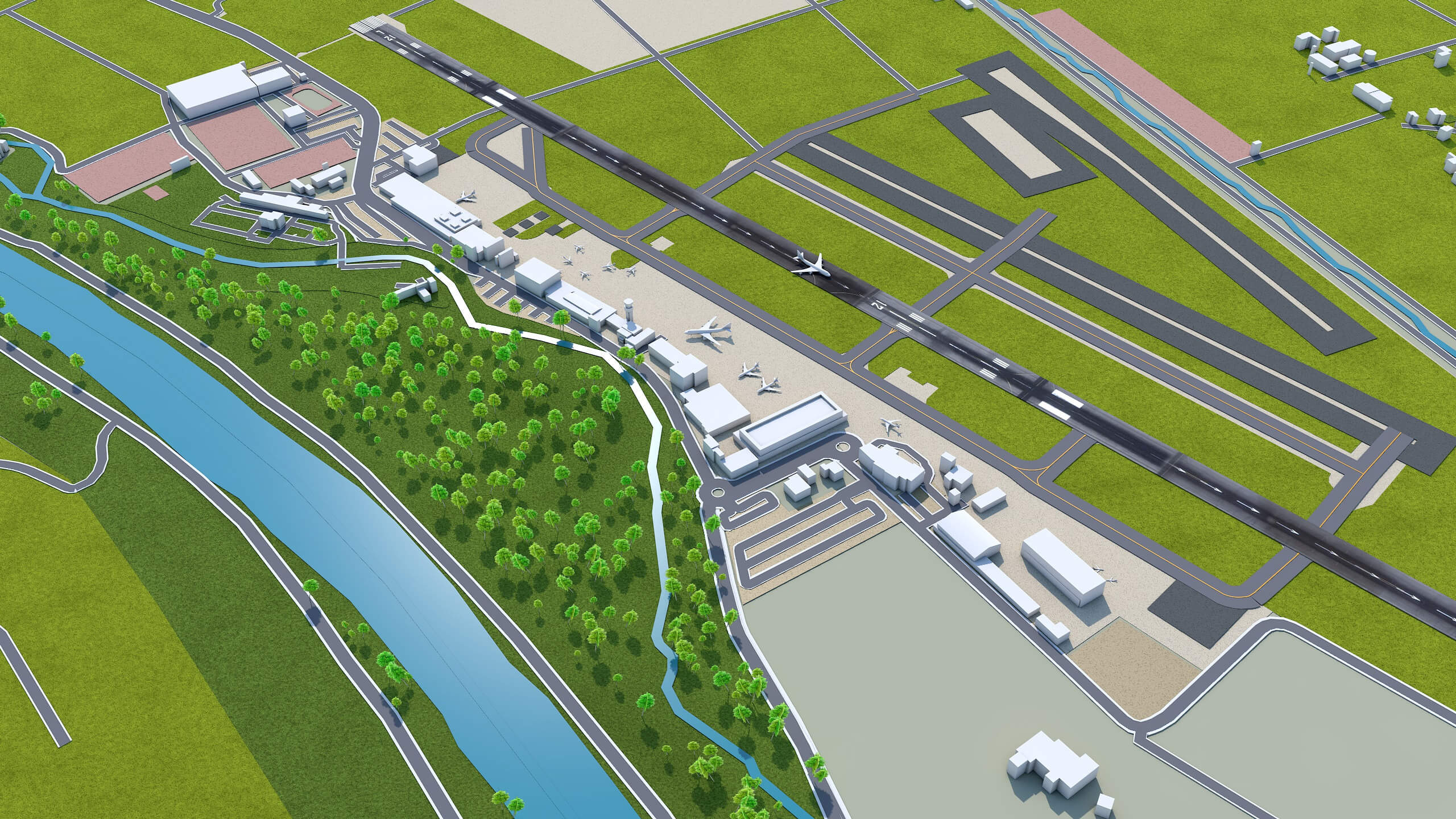 Bern Airport 3D Model 10km by 3dstudio