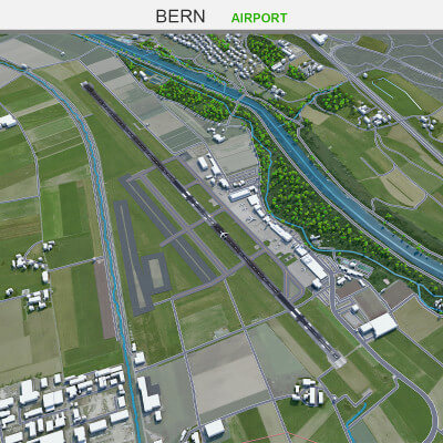 Bern Airport 3D Model 10km by 3dstudio