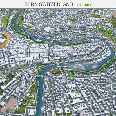 Bern Switzerland 35km - 3D Model by 3dstudio