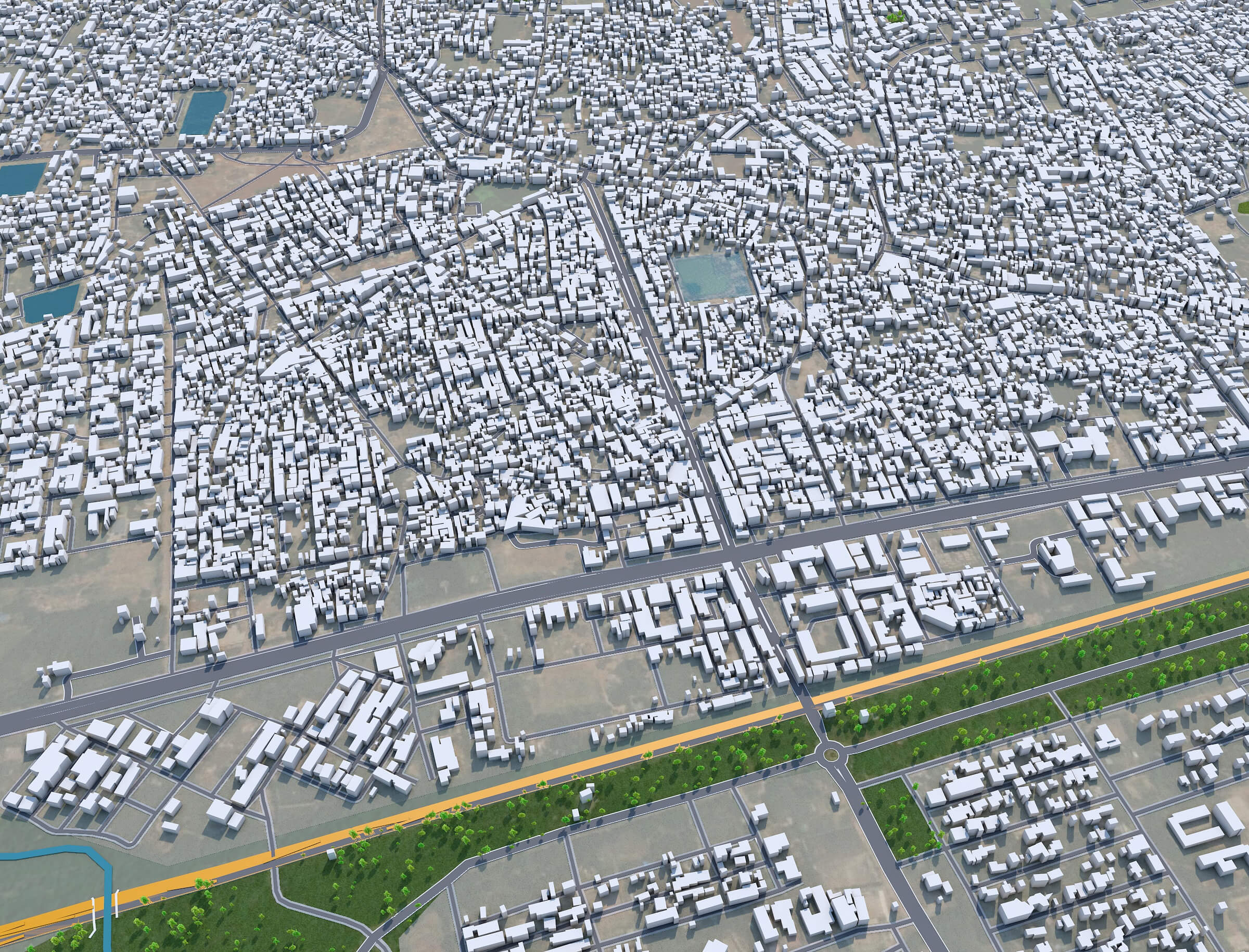 Bhilai Durg City Chhattisgarh 3D Model 30km by 3dstudio