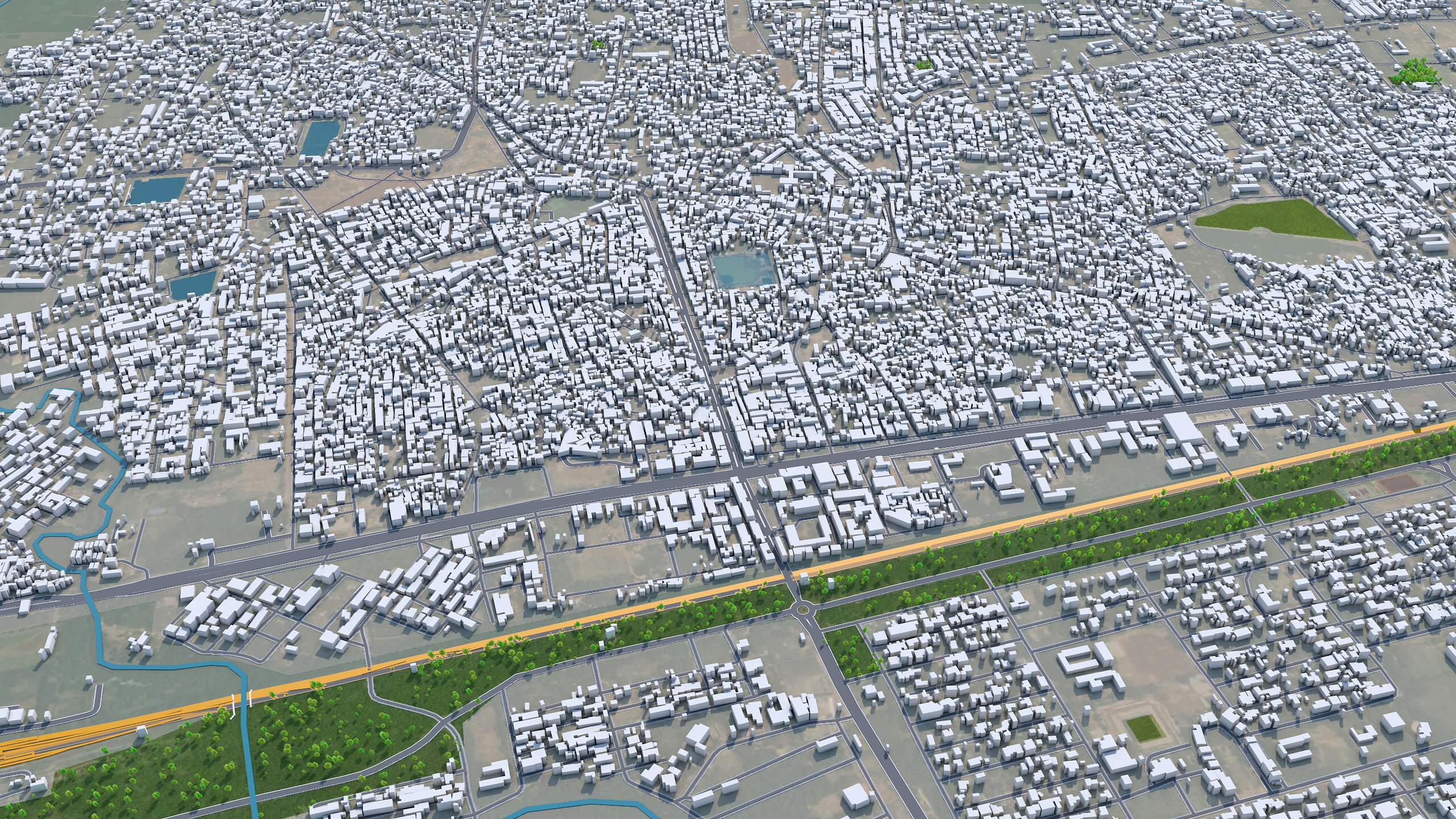 Bhilai Durg City Chhattisgarh 3D Model 30km by 3dstudio