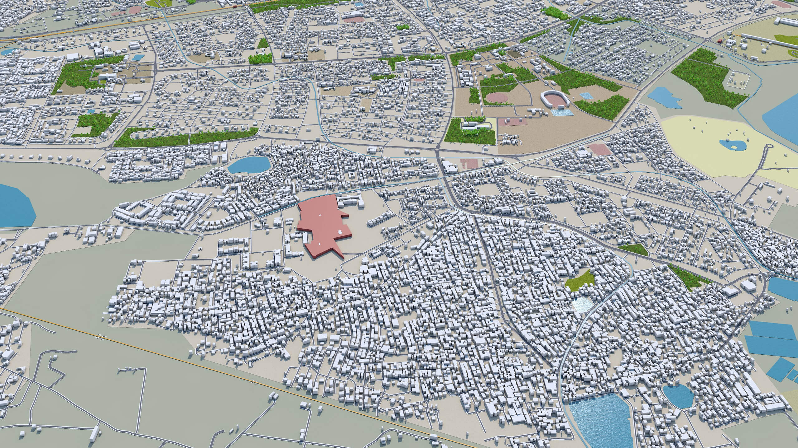 Bhilai Durg City Chhattisgarh 3D Model 30km by 3dstudio