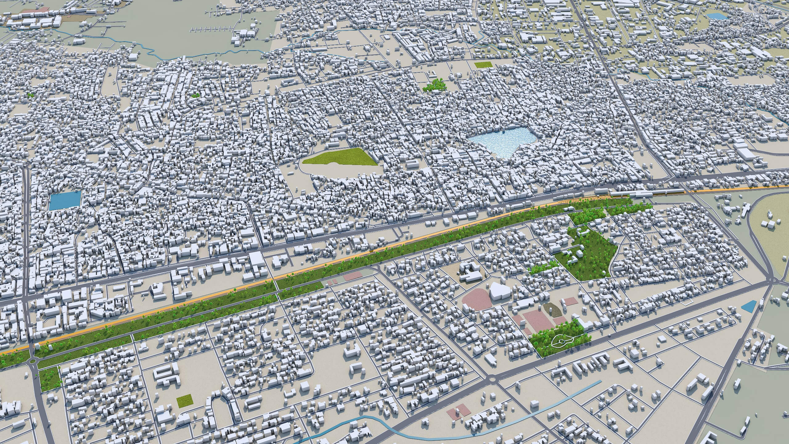 Bhilai Durg City Chhattisgarh 3D Model 30km by 3dstudio