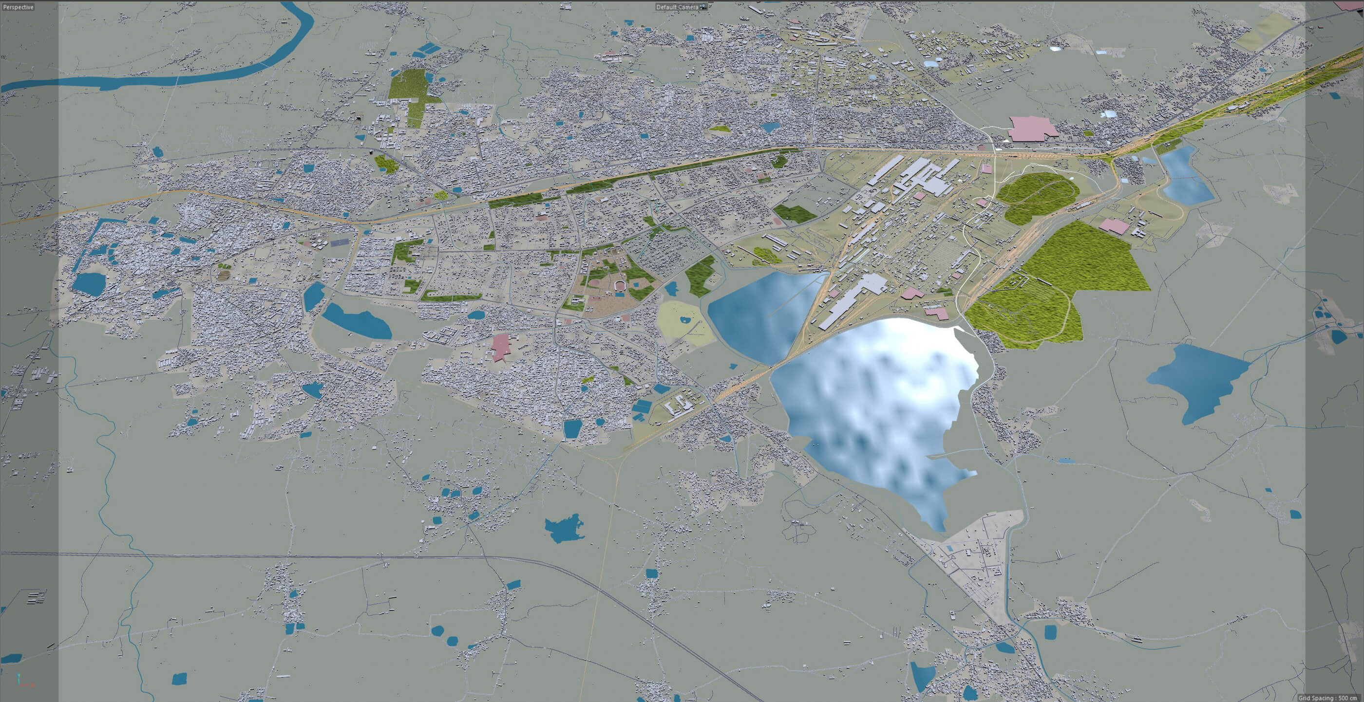 Bhilai Durg City Chhattisgarh 3D Model 30km by 3dstudio