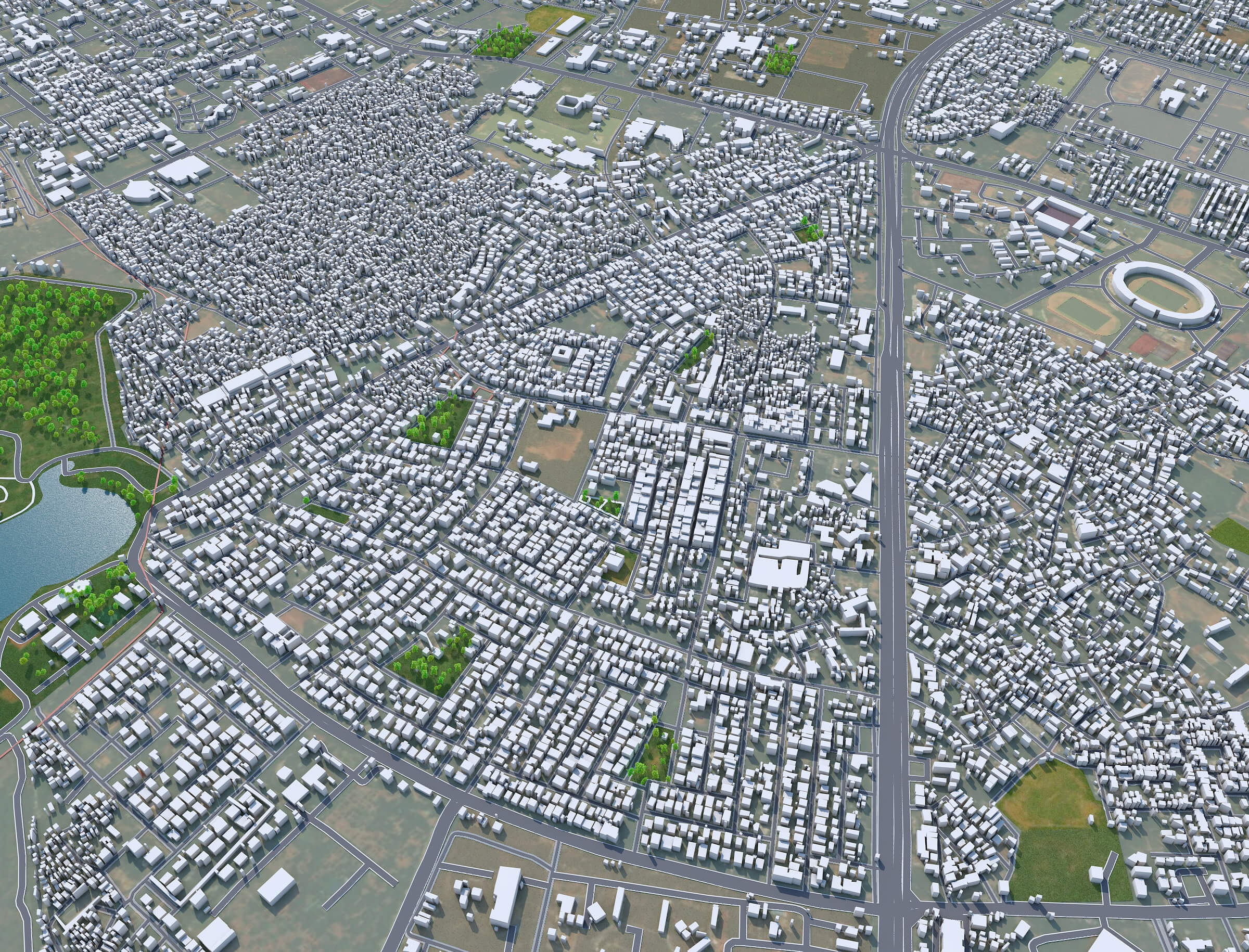 Bhubaneswar City Odisha India 3D Model 20km by 3dstudio