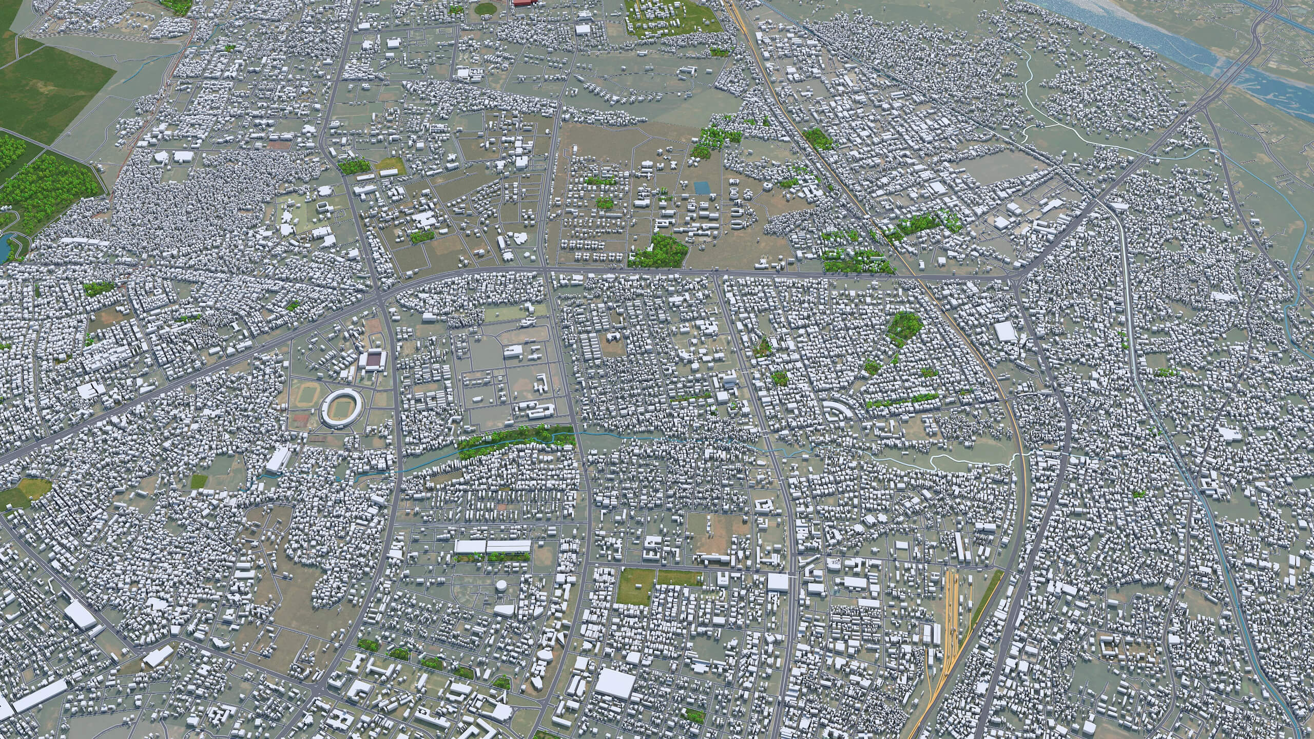 Bhubaneswar City Odisha India 3D Model 20km by 3dstudio