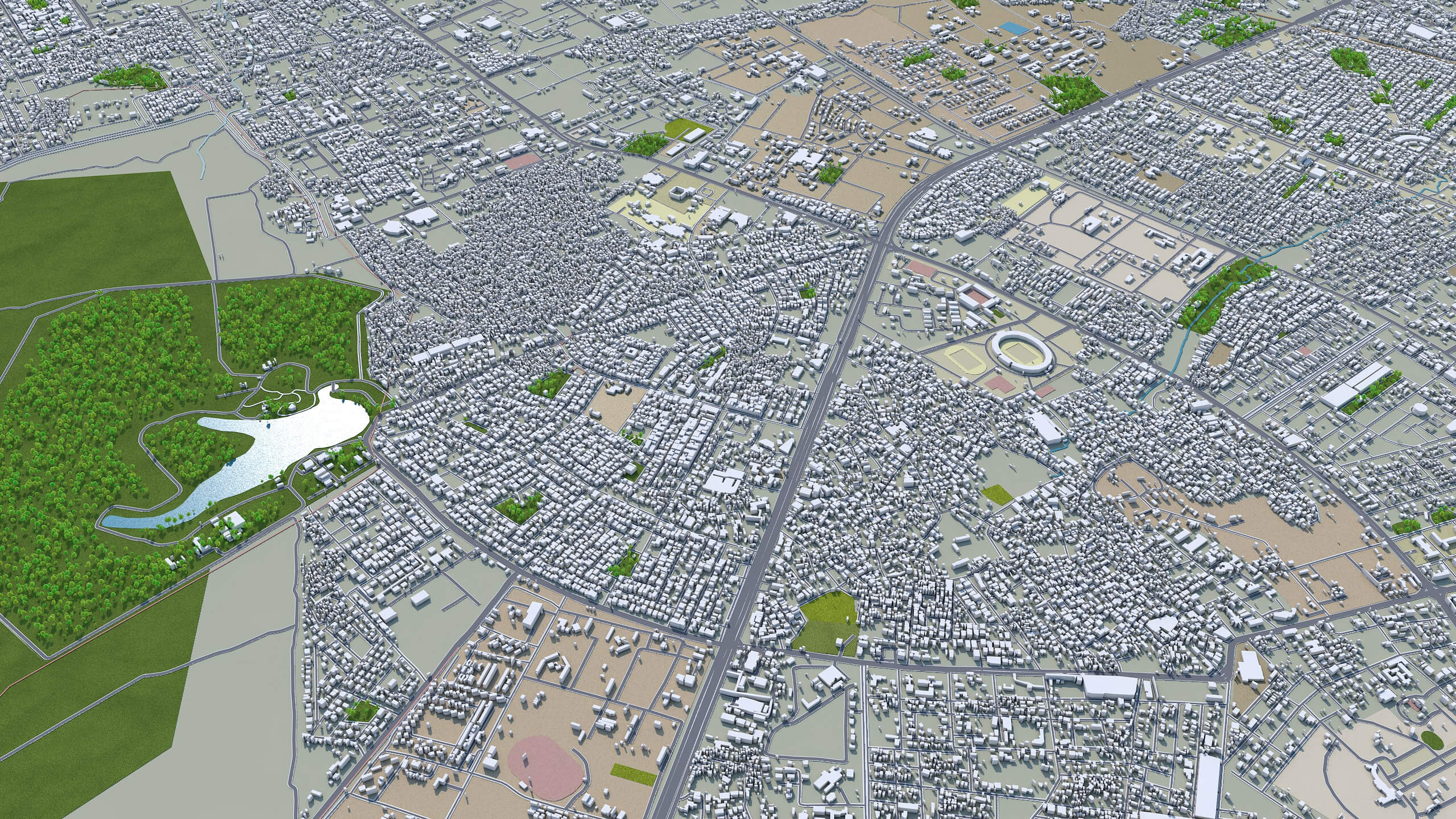 Bhubaneswar City Odisha India 3D Model 20km by 3dstudio