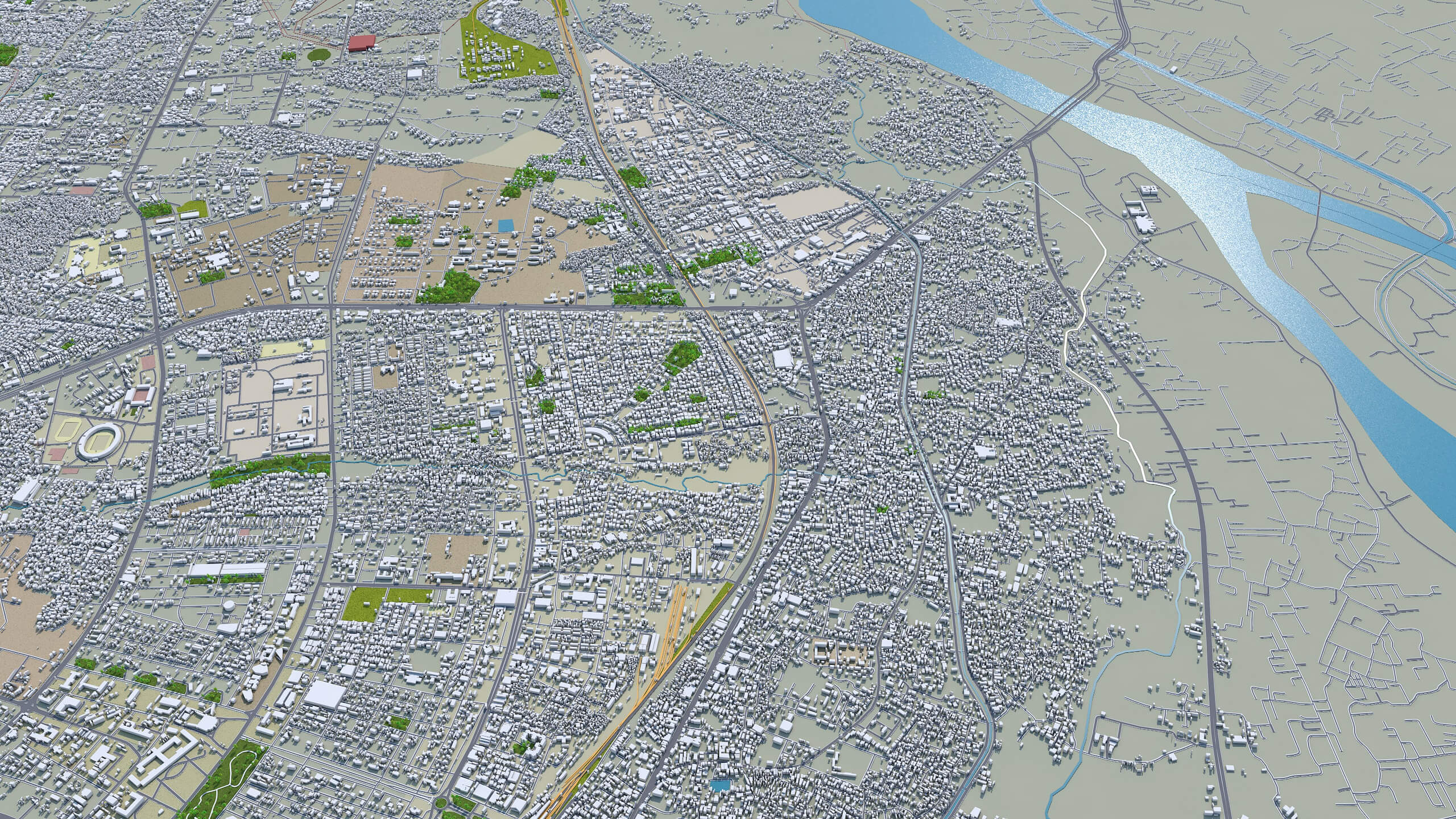 Bhubaneswar City Odisha India 3D Model 20km by 3dstudio