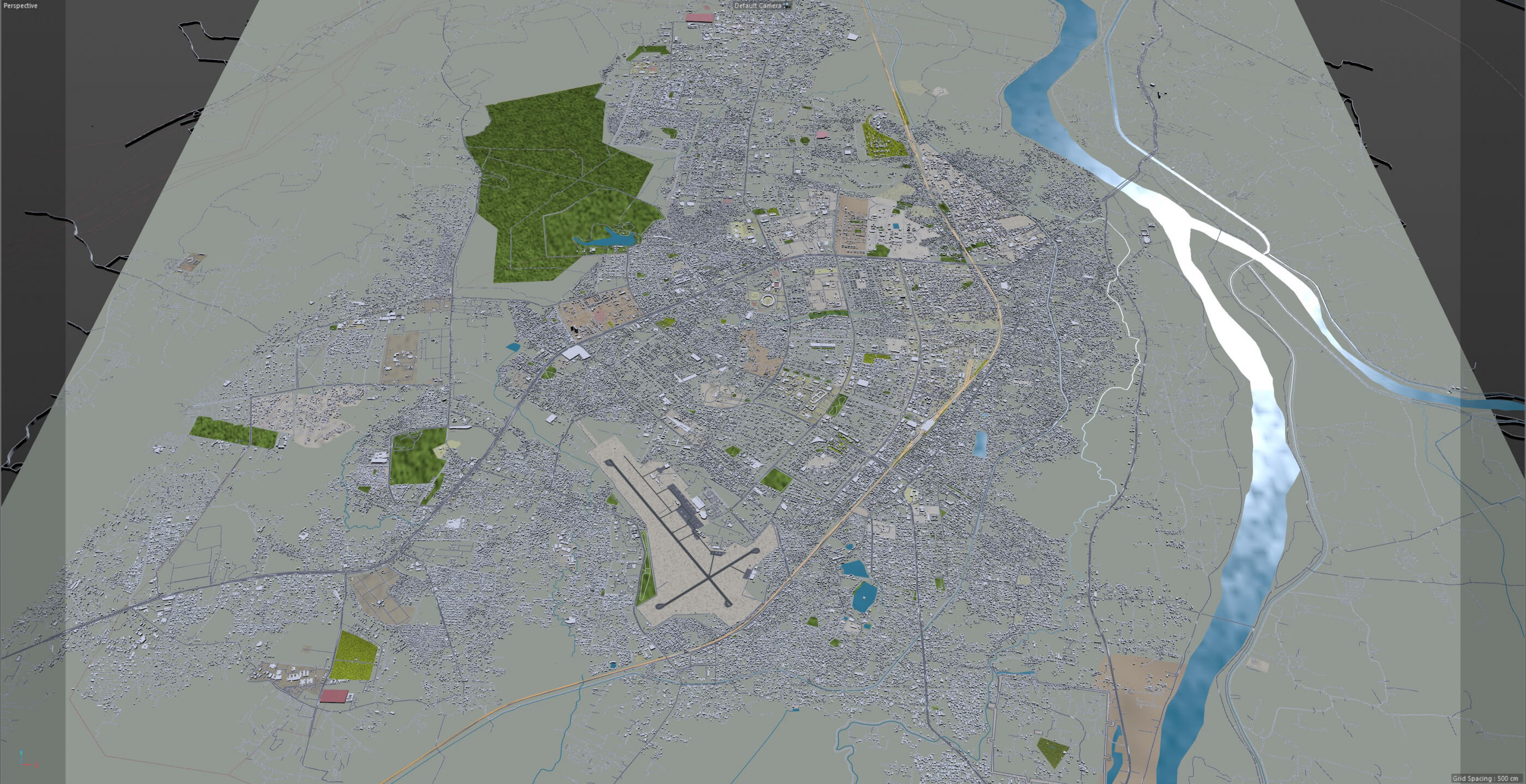 Bhubaneswar City Odisha India 3D Model 20km by 3dstudio