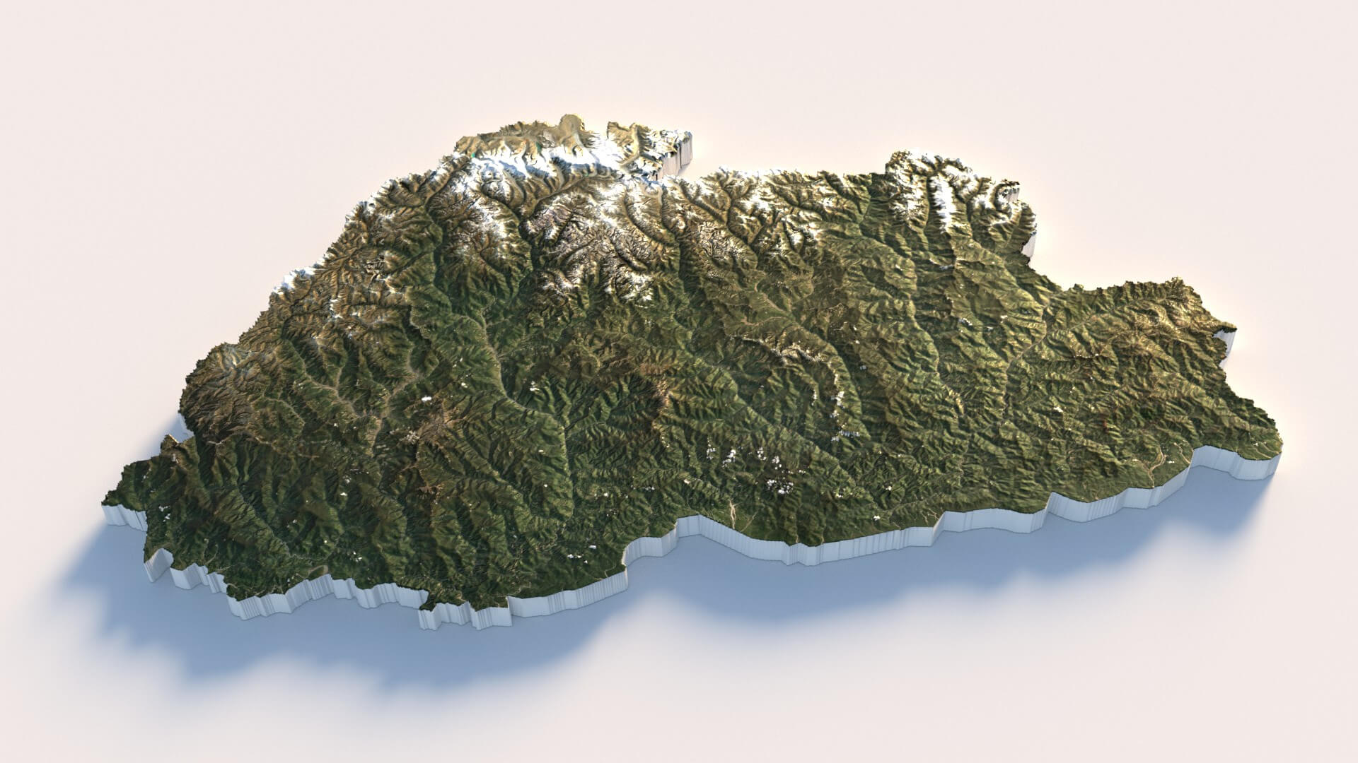 Bhutan Terrain Map - 3D Model by 3dstudio