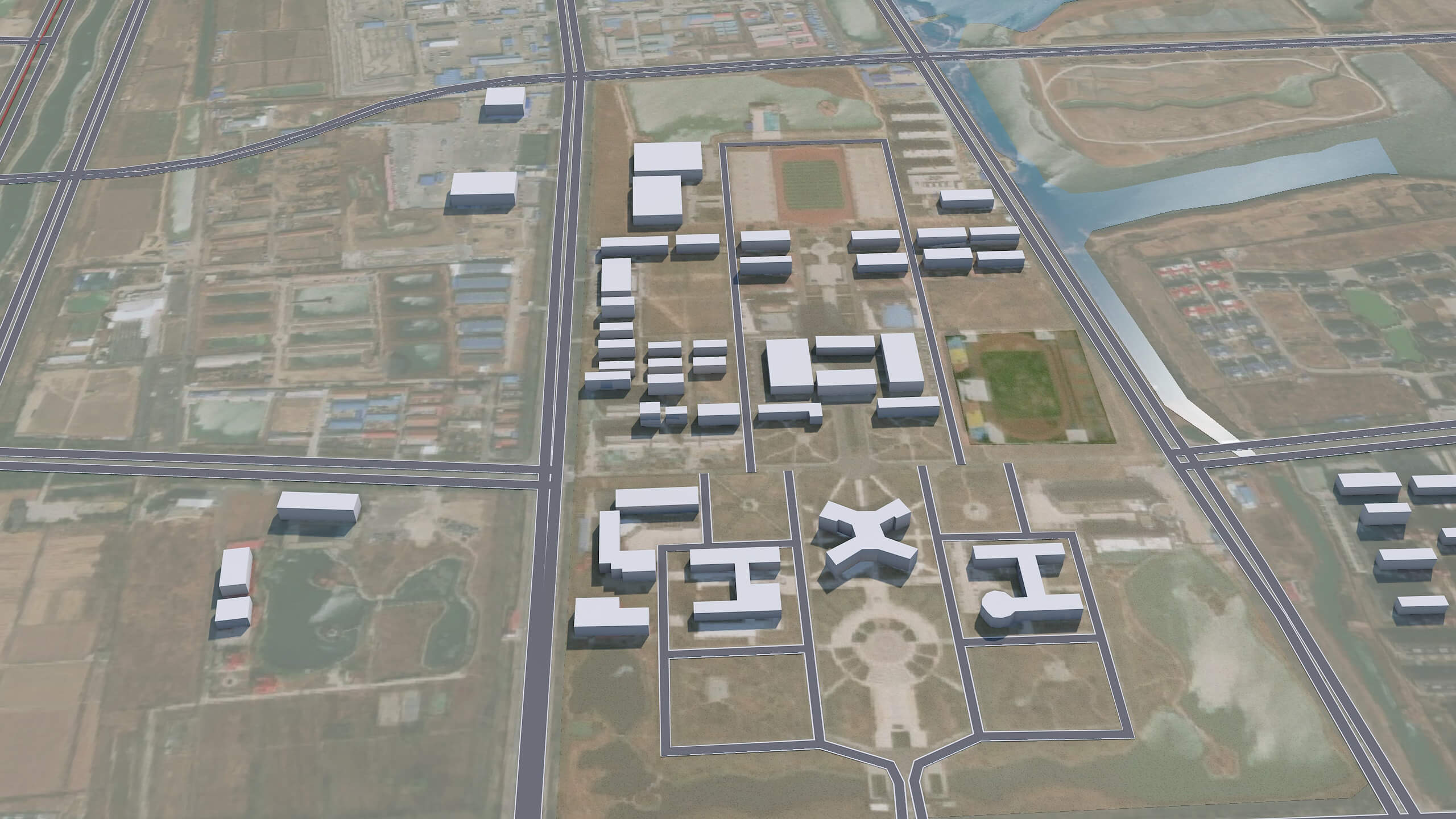 Binzhou City Shandong China 3D Model 30km by 3dstudio