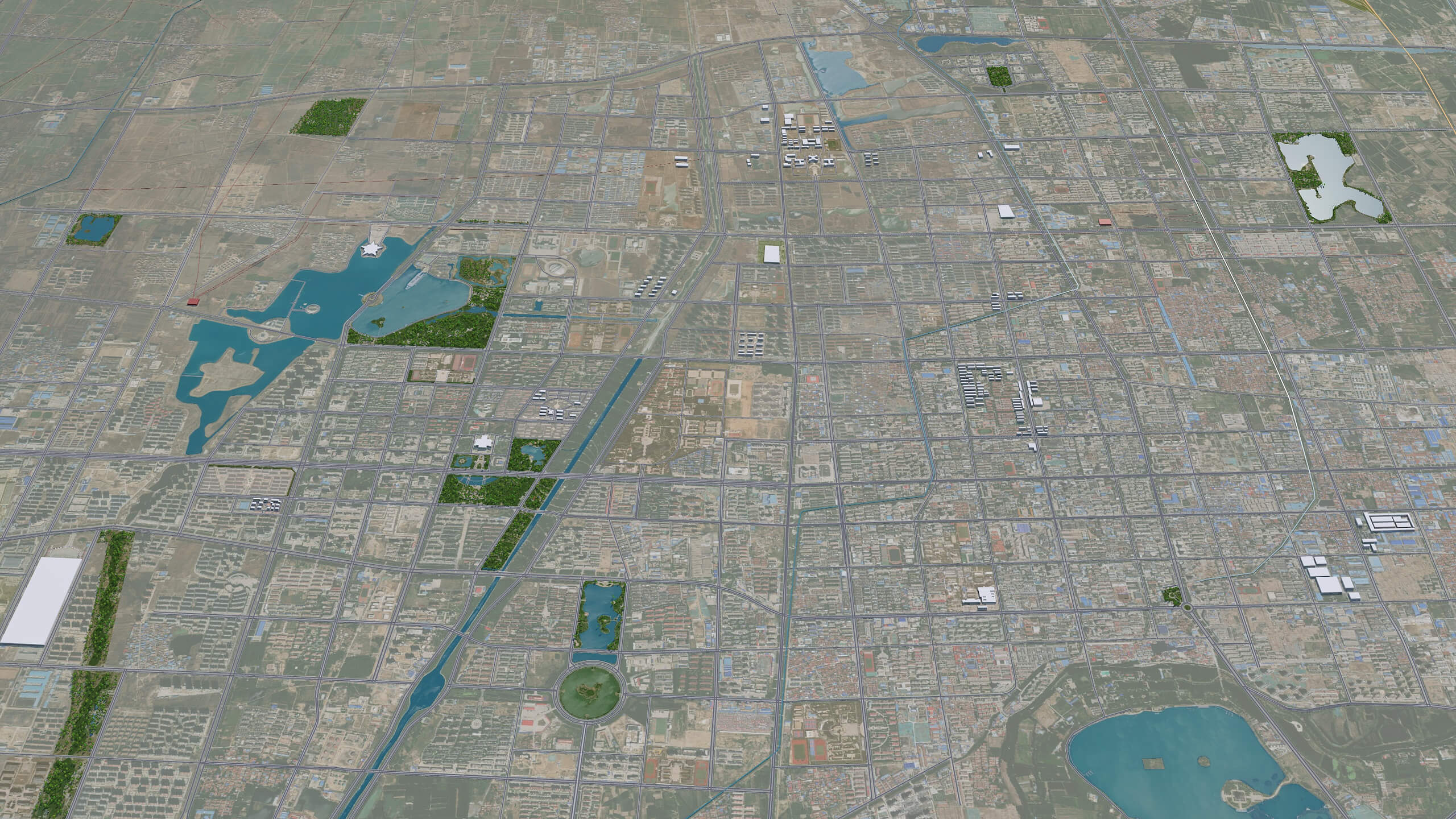 Binzhou City Shandong China 3D Model 30km by 3dstudio