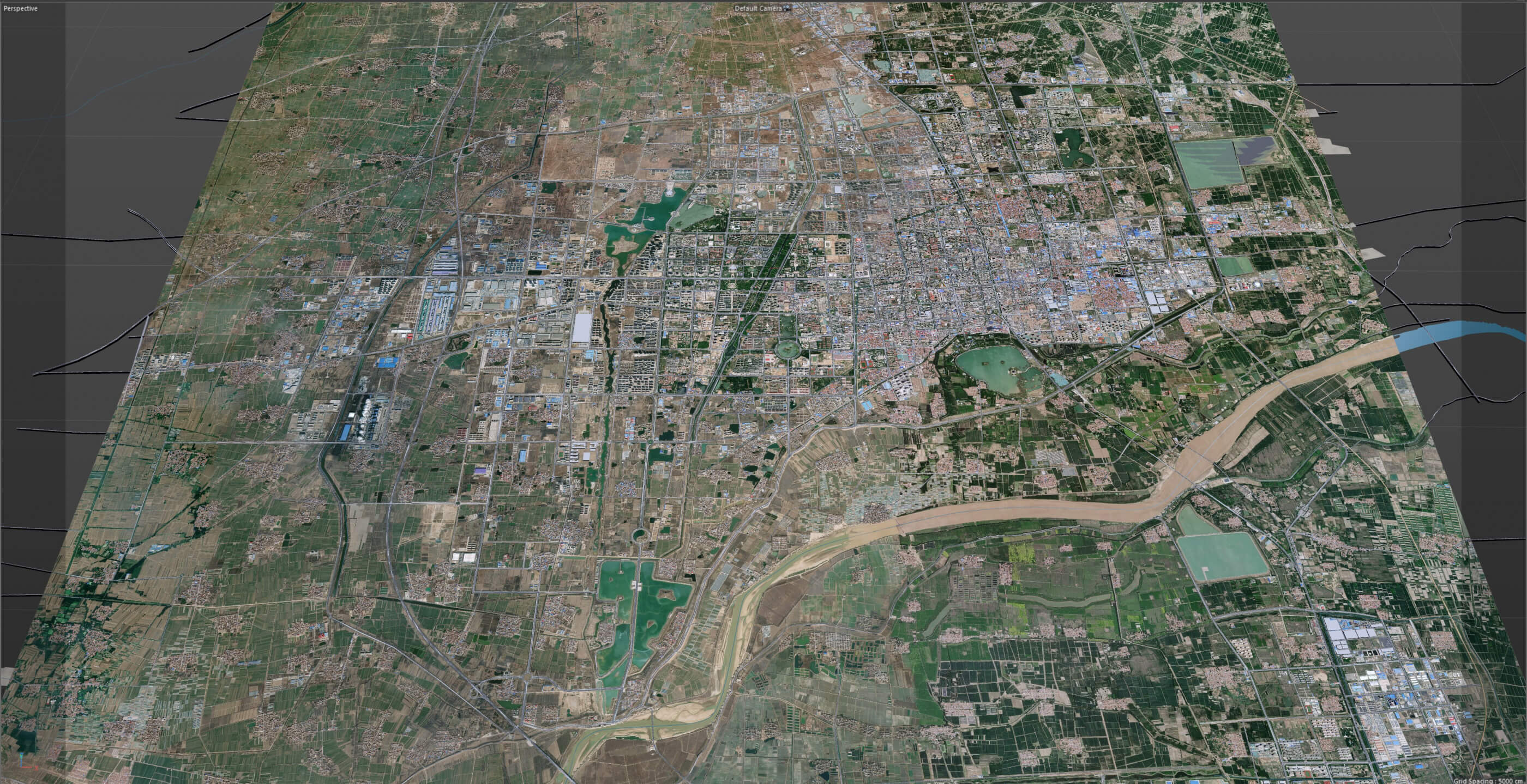 Binzhou City Shandong China 3D Model 30km by 3dstudio