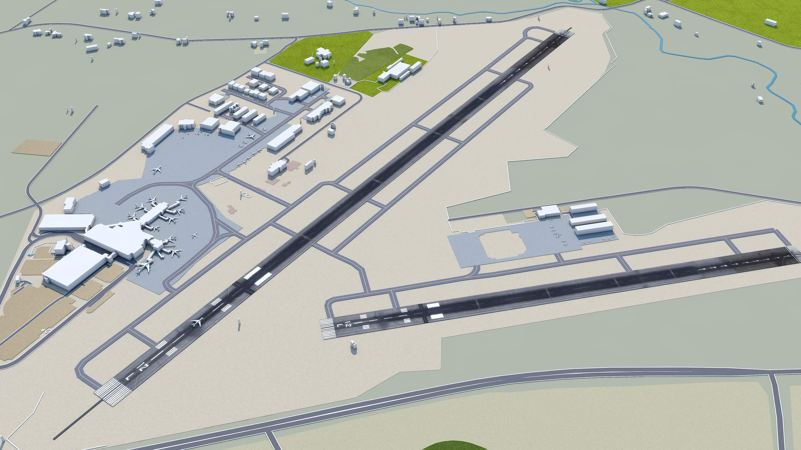 Blue Grass Airport Lexington - 3D Model by 3dstudio