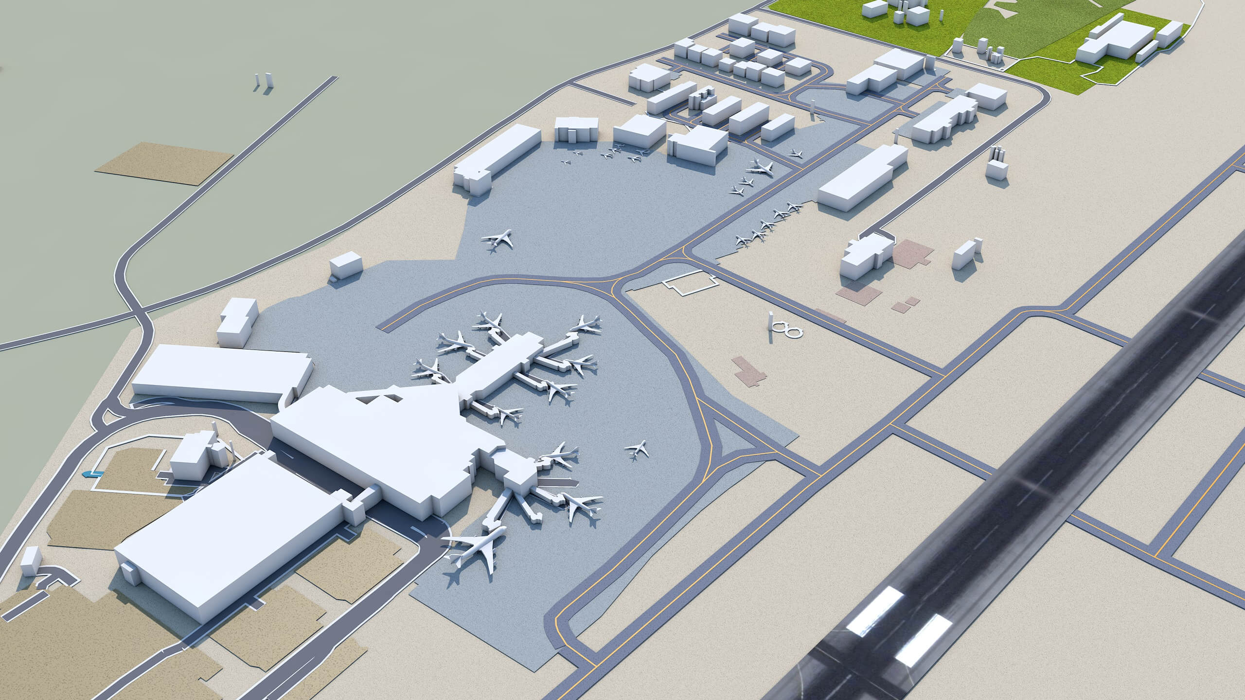Blue Grass Airport Lexington - 3D Model by 3dstudio