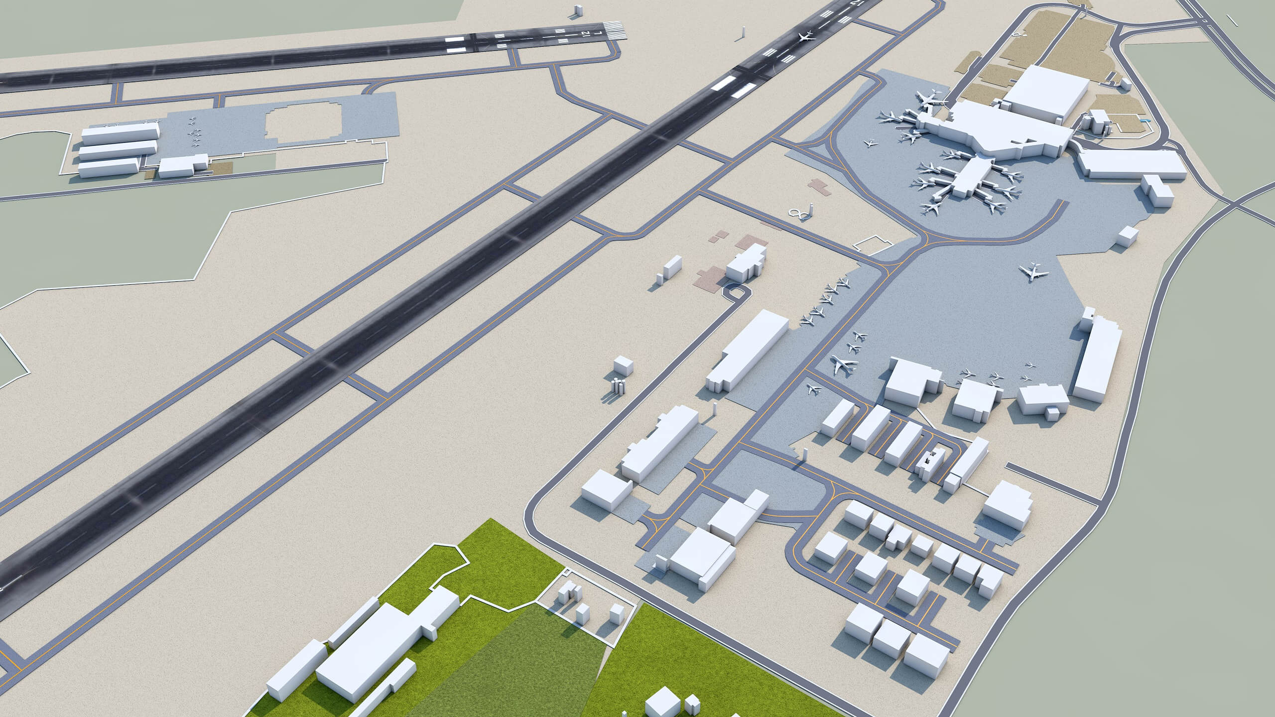 Blue Grass Airport Lexington - 3D Model by 3dstudio