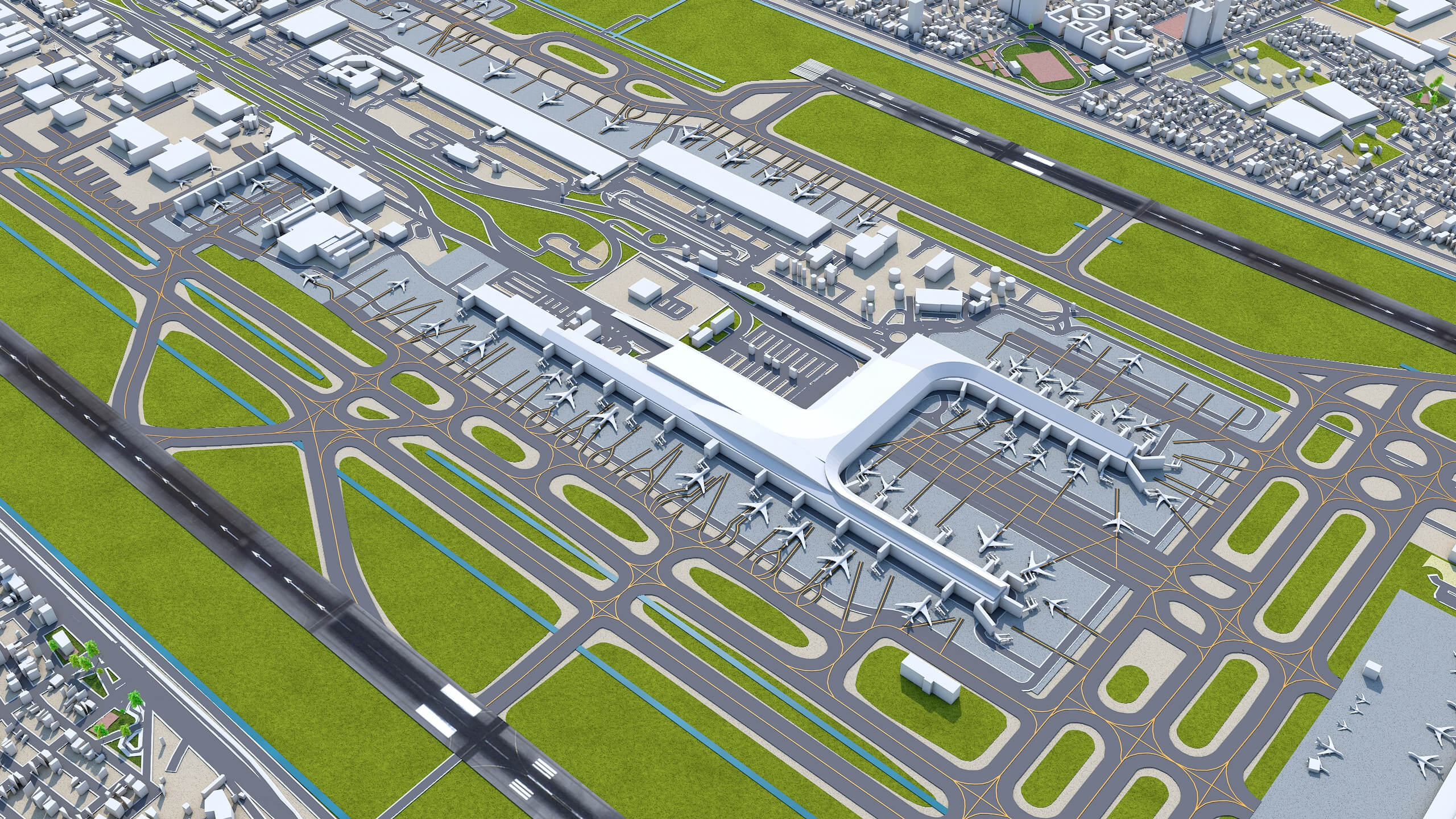 Bogota El Dorado Airport 3D Model 10km by 3dstudio