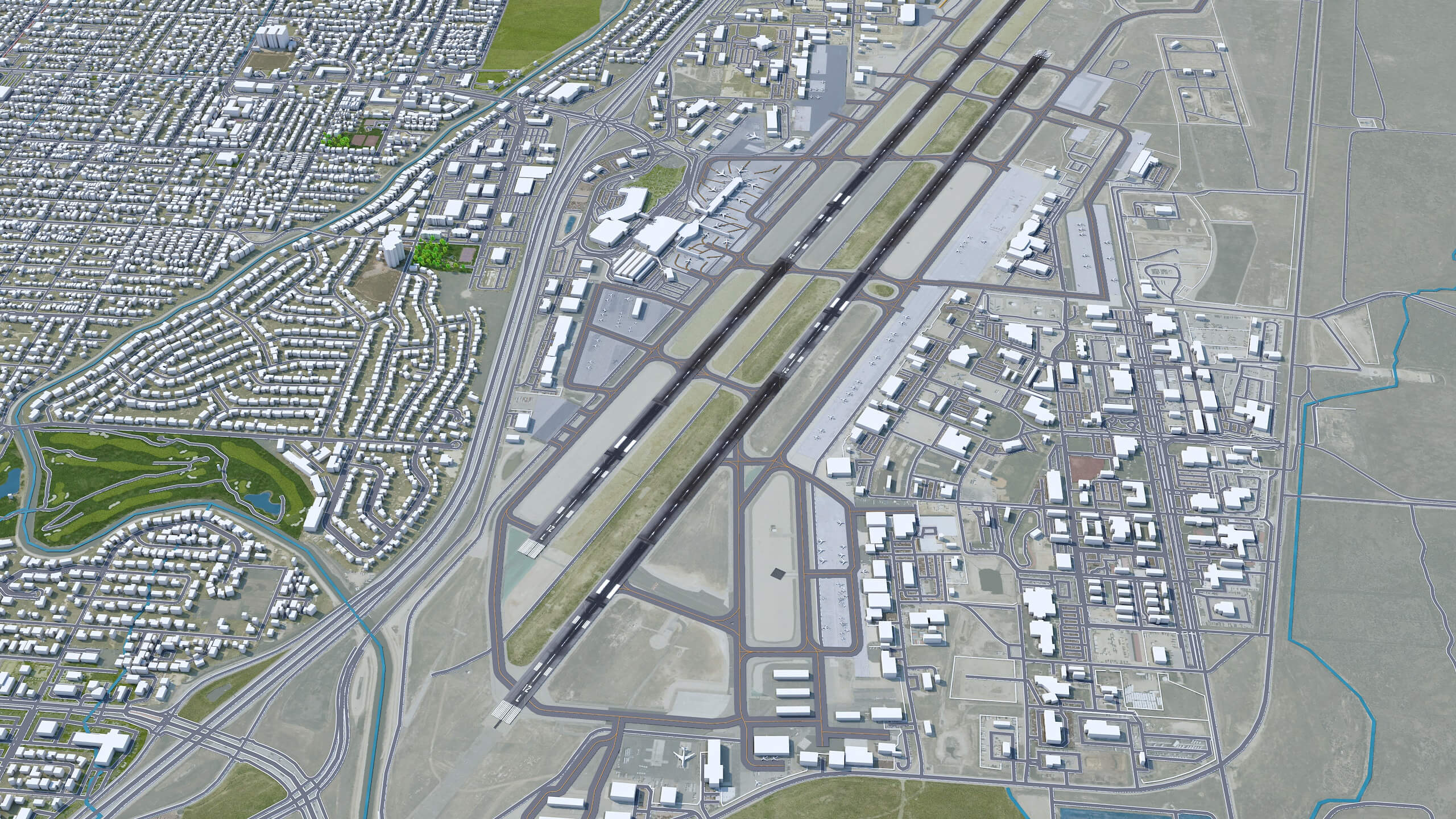 Boise Airport 3D Model 10km by 3dstudio