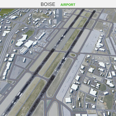 Boise Airport 3D Model 10km by 3dstudio