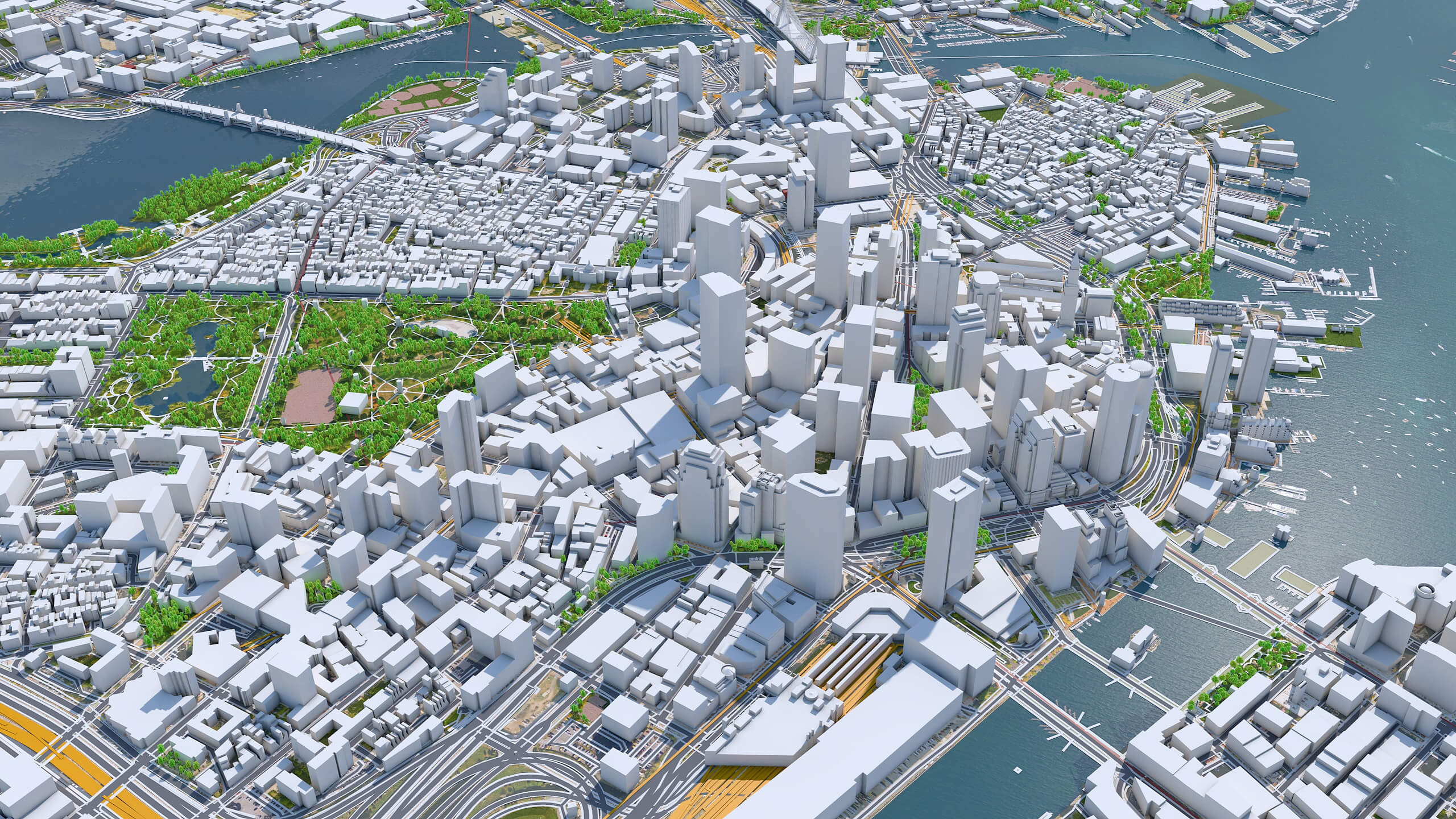 Boston Downtown Massachusetts USA 8km - 3D Model by 3dstudio