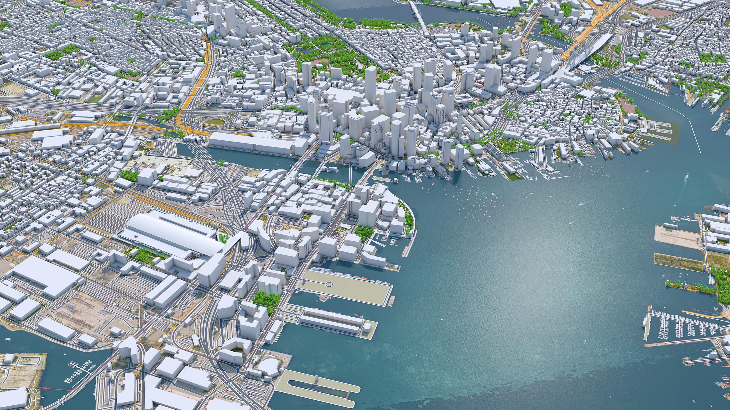 Boston Downtown Massachusetts USA 8km - 3D Model by 3dstudio