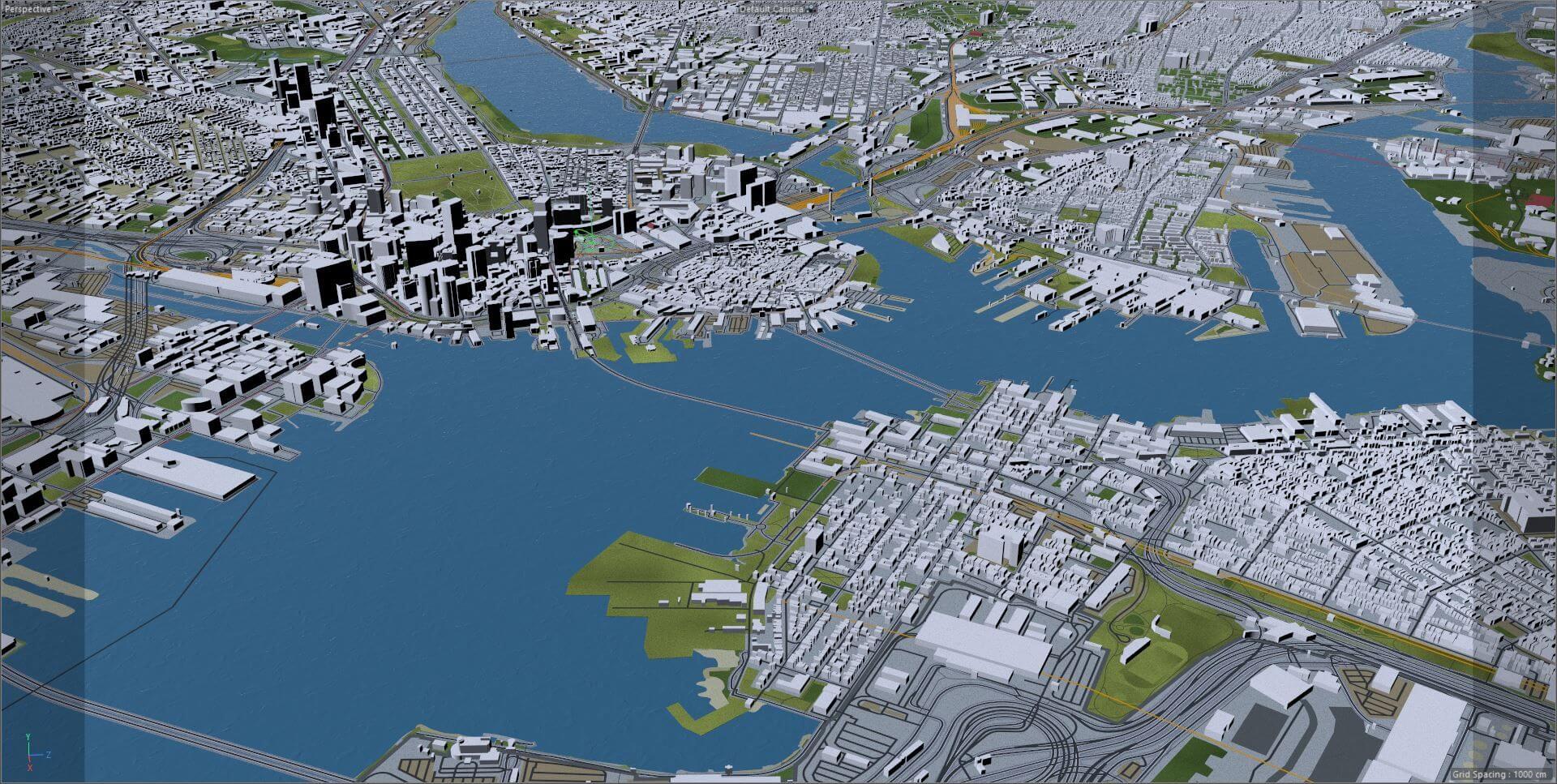 Boston Massachusetts 50km - 3D Model by 3dstudio