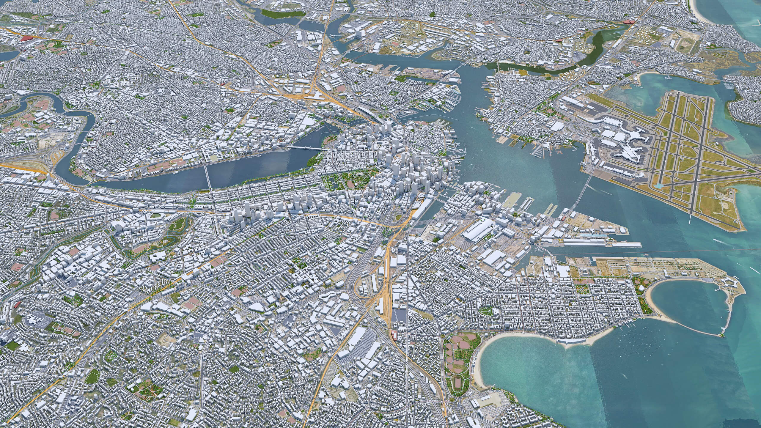 Boston, Massachusetts USA 50km - 3D Model by 3dstudio