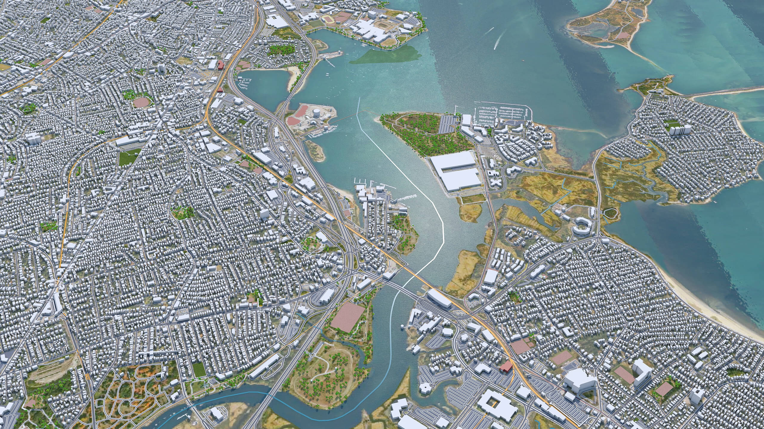 Boston, Massachusetts USA 50km - 3D Model by 3dstudio