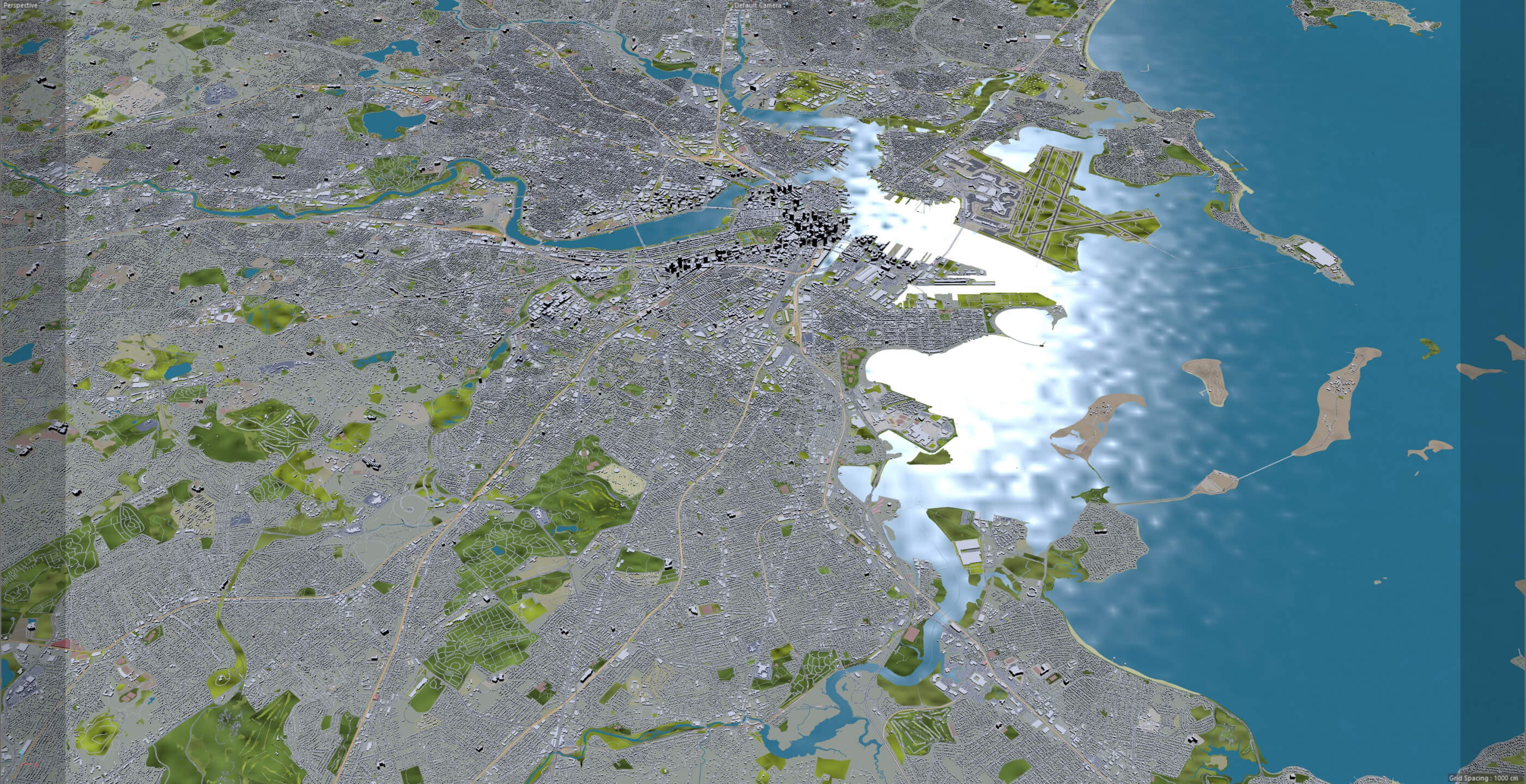 Boston, Massachusetts USA 50km - 3D Model by 3dstudio