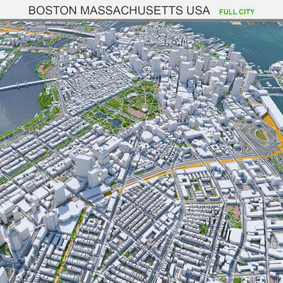 Boston, Massachusetts USA 50km - 3D Model by 3dstudio