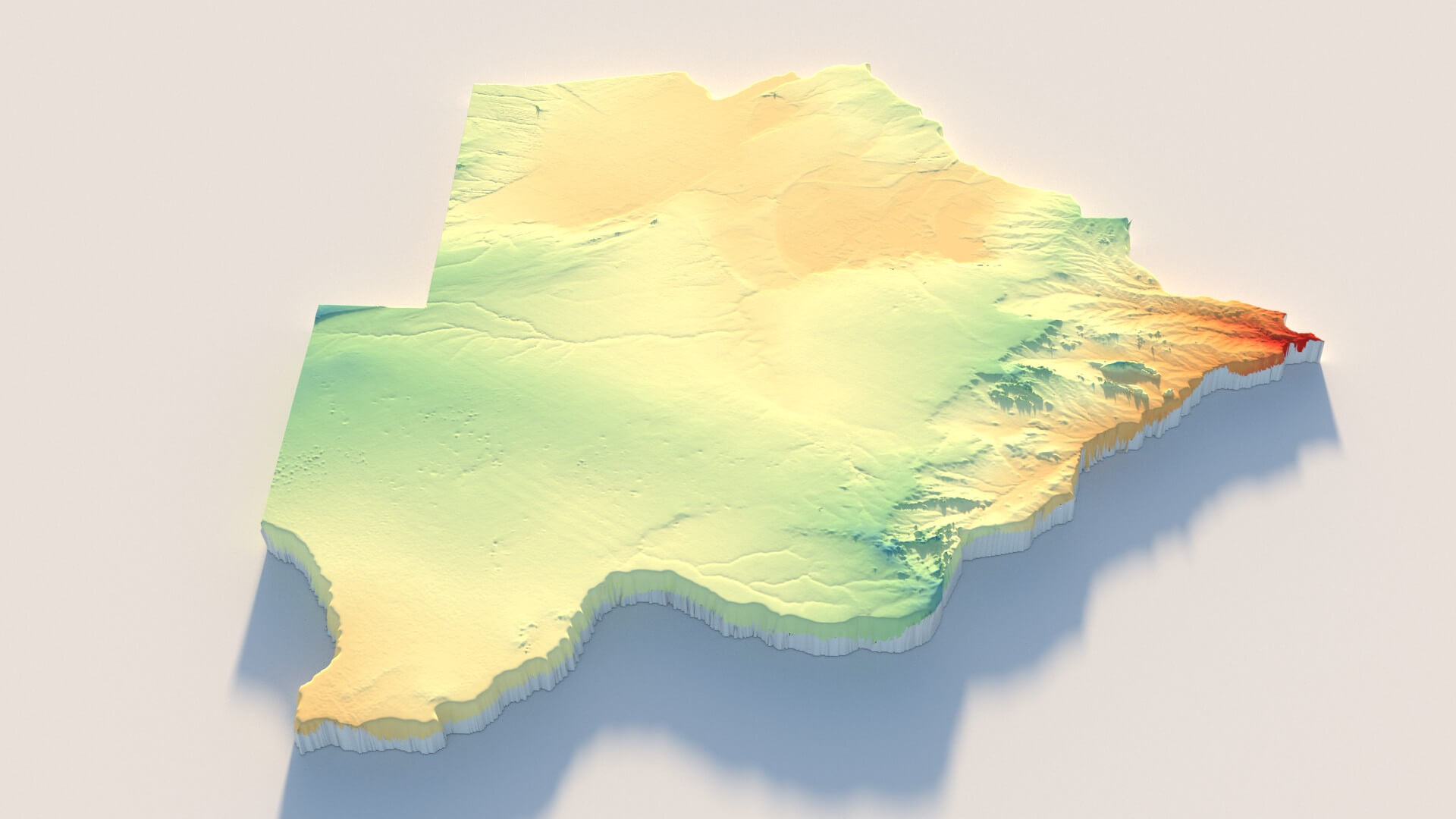 Botswana Terrain Map - 3D Model by 3dstudio