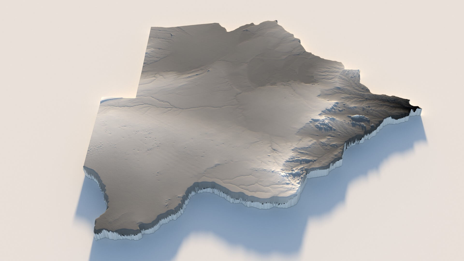 Botswana Terrain Map - 3D Model by 3dstudio