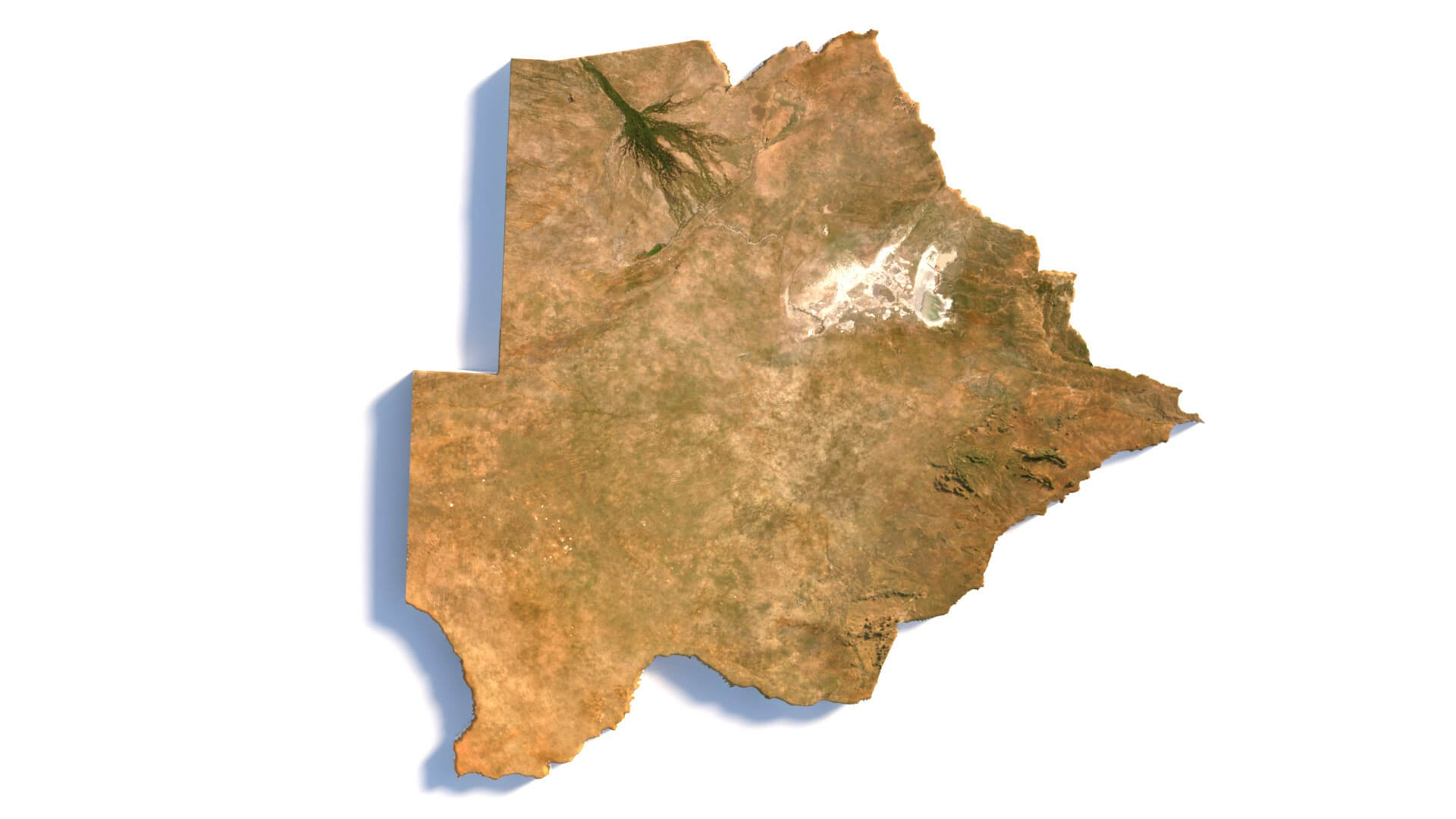 Botswana Terrain Map - 3D Model by 3dstudio