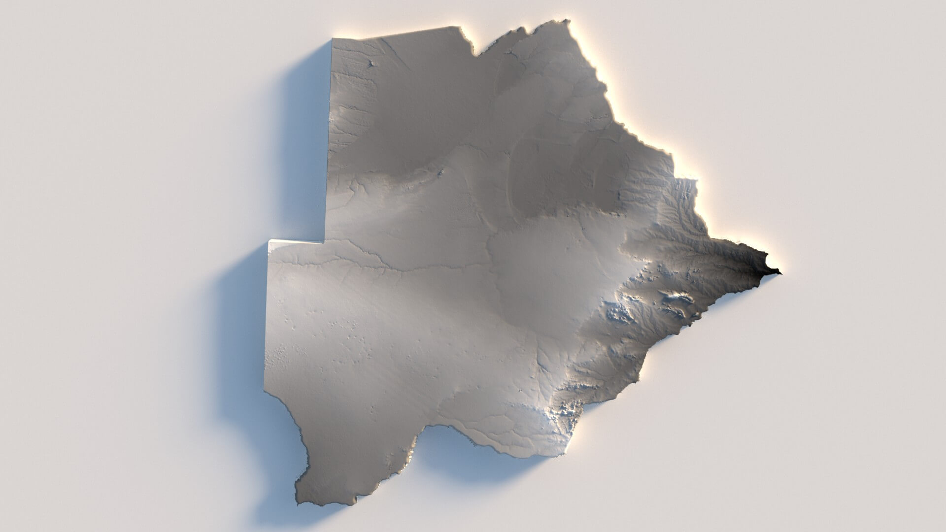Botswana Terrain Map - 3D Model by 3dstudio
