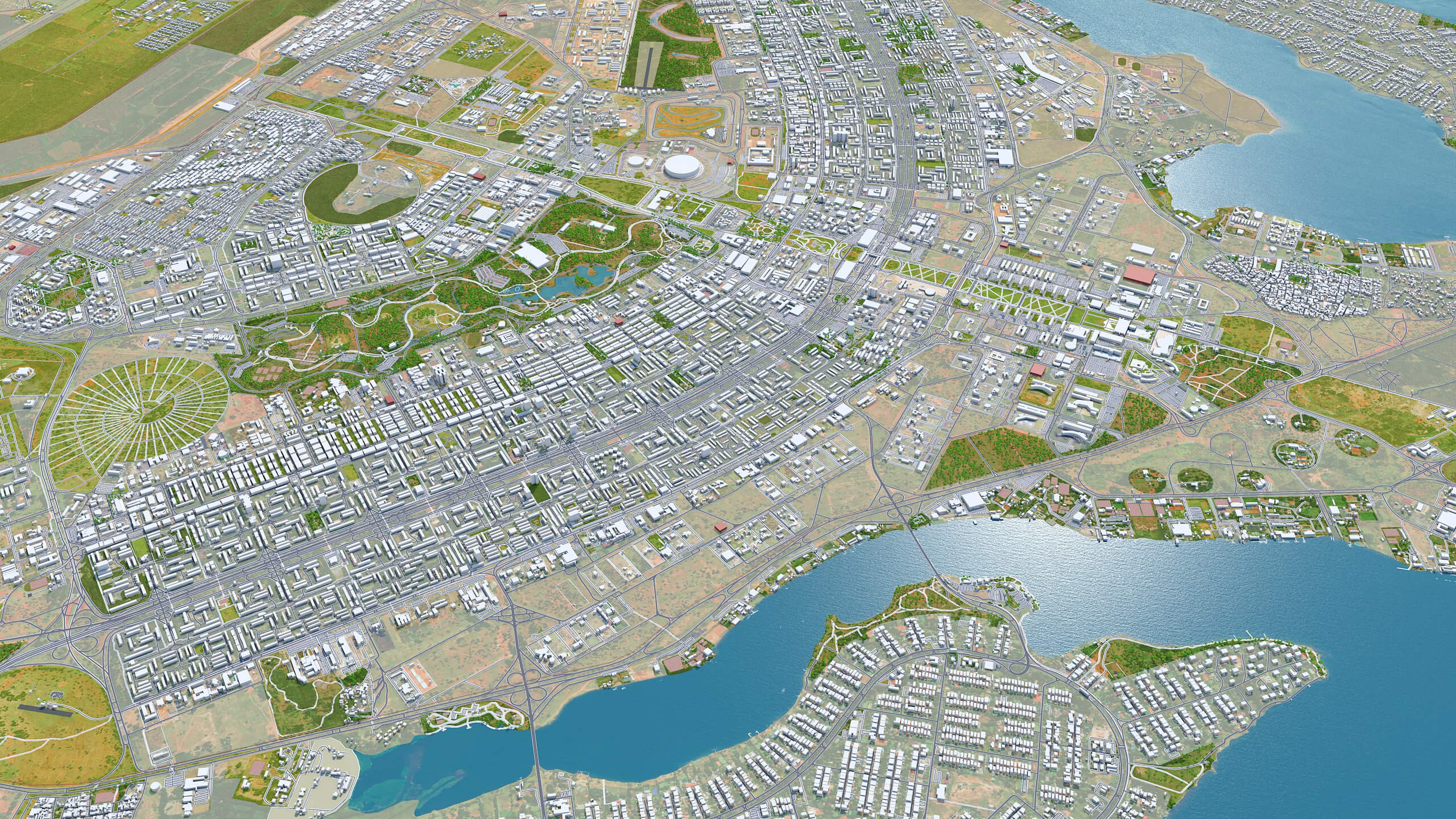 Brasilia Downtown City Brazil 25km - 3D Model by 3dstudio